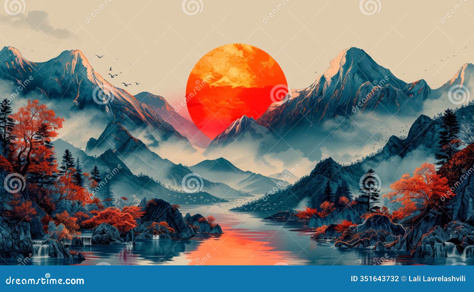 Seamless Modern Japanese Pattern Stock Illustration - Illustration of ...