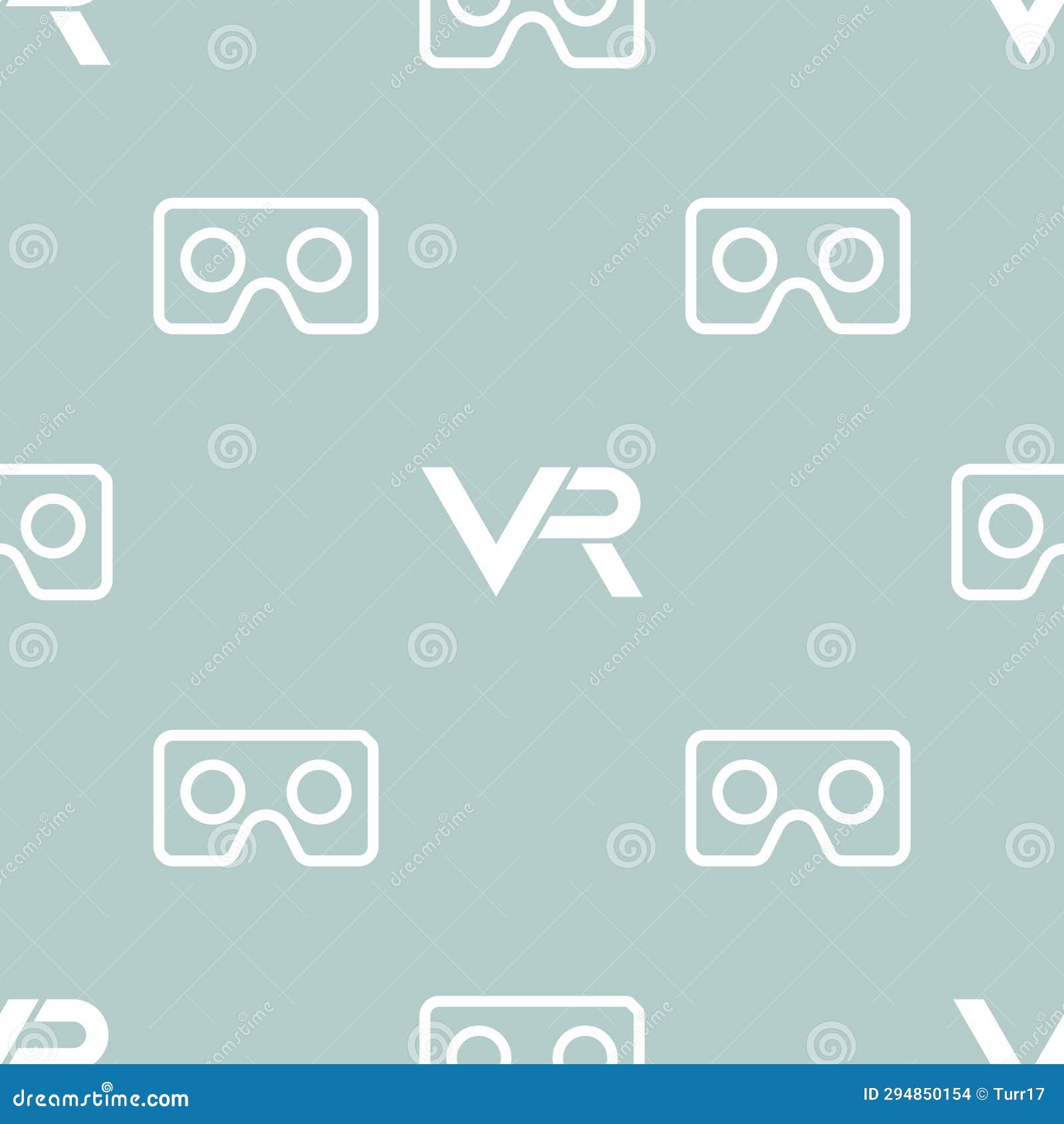 Seamless Modern Pattern with VR Logos Stock Illustration - Illustration ...