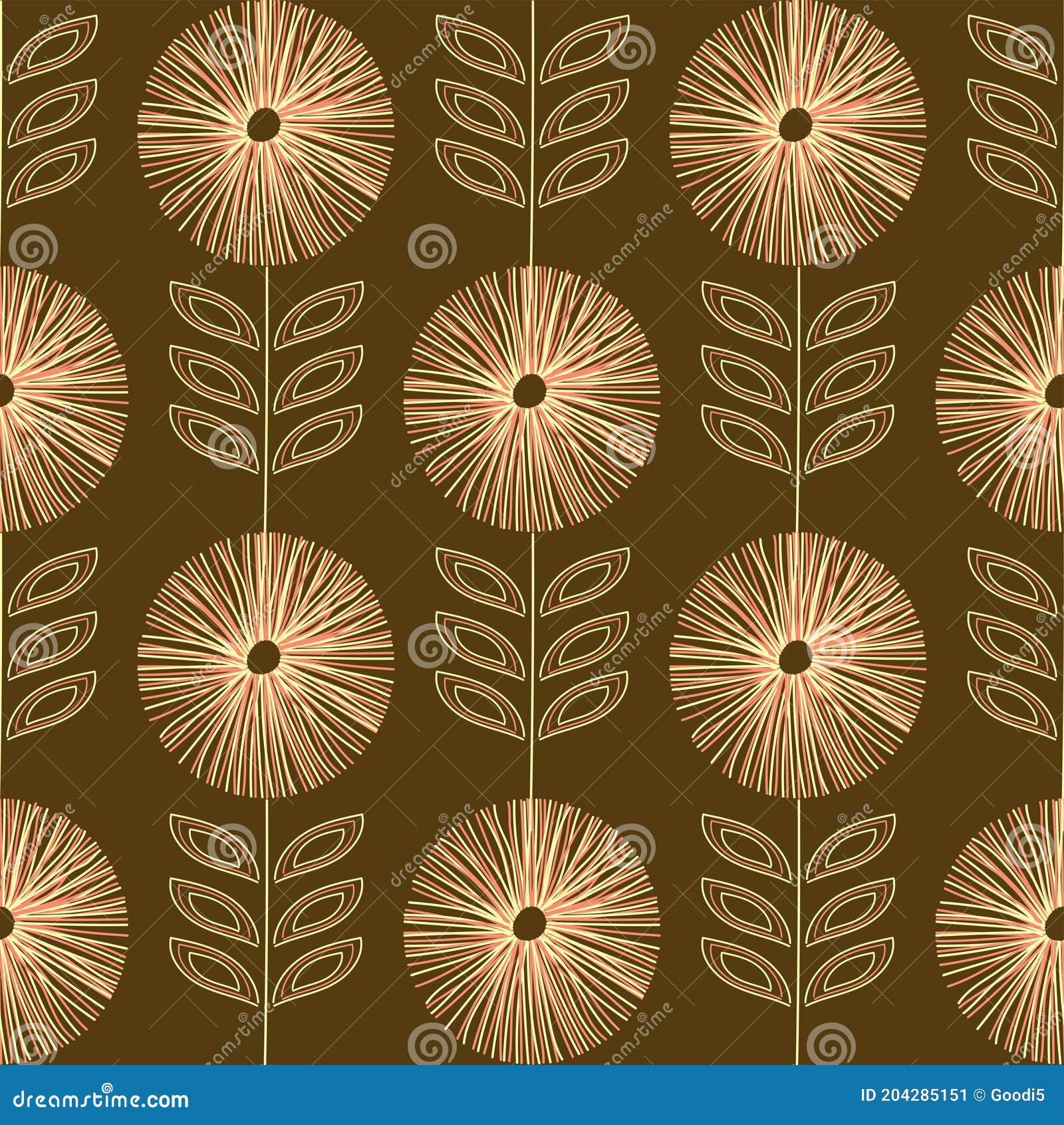 Seamless Modern Trendy Flower Pattern Design in Color Stock Vector ...