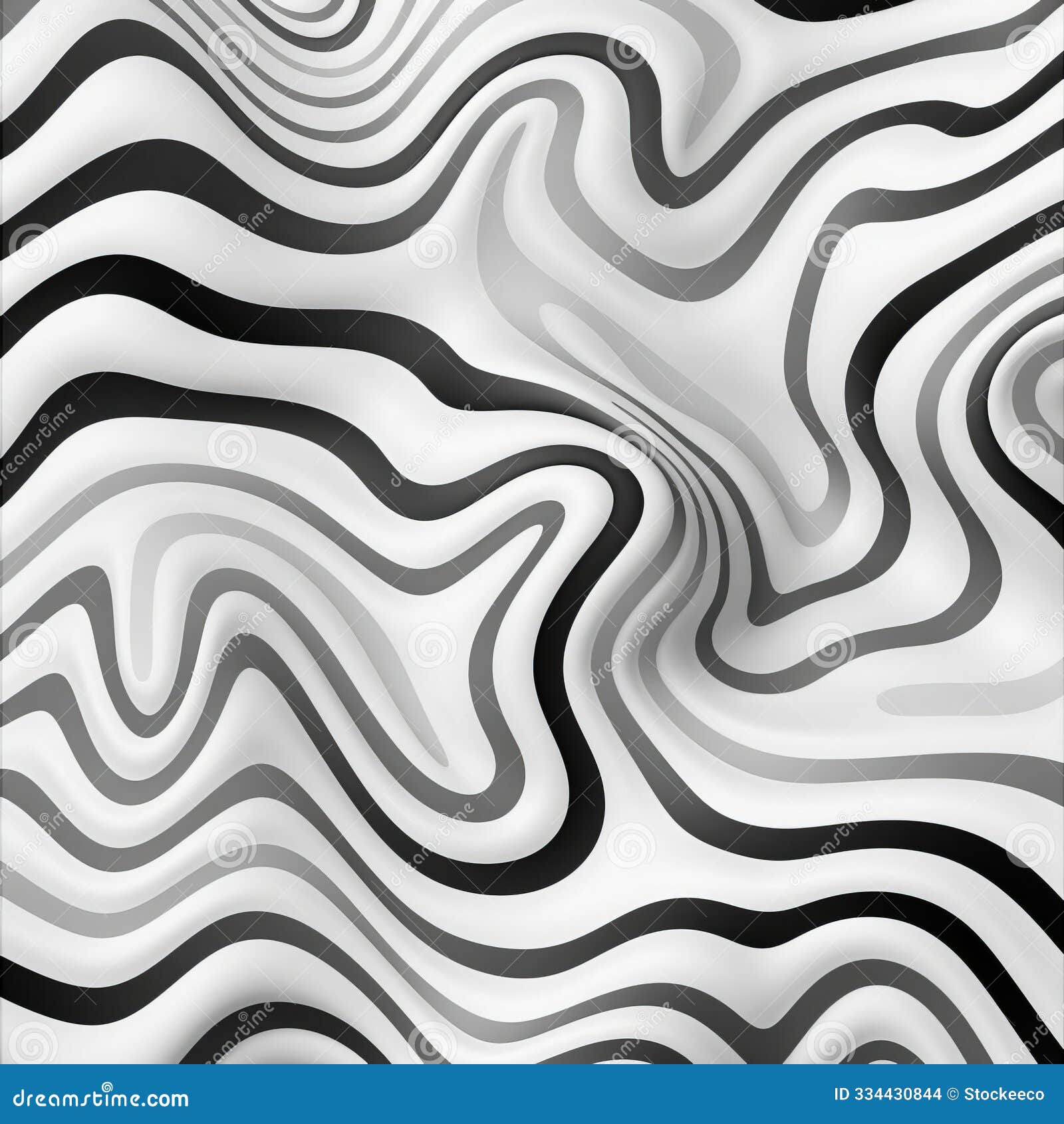 Black and White Seamless Moire Vector Design on White Background Stock ...