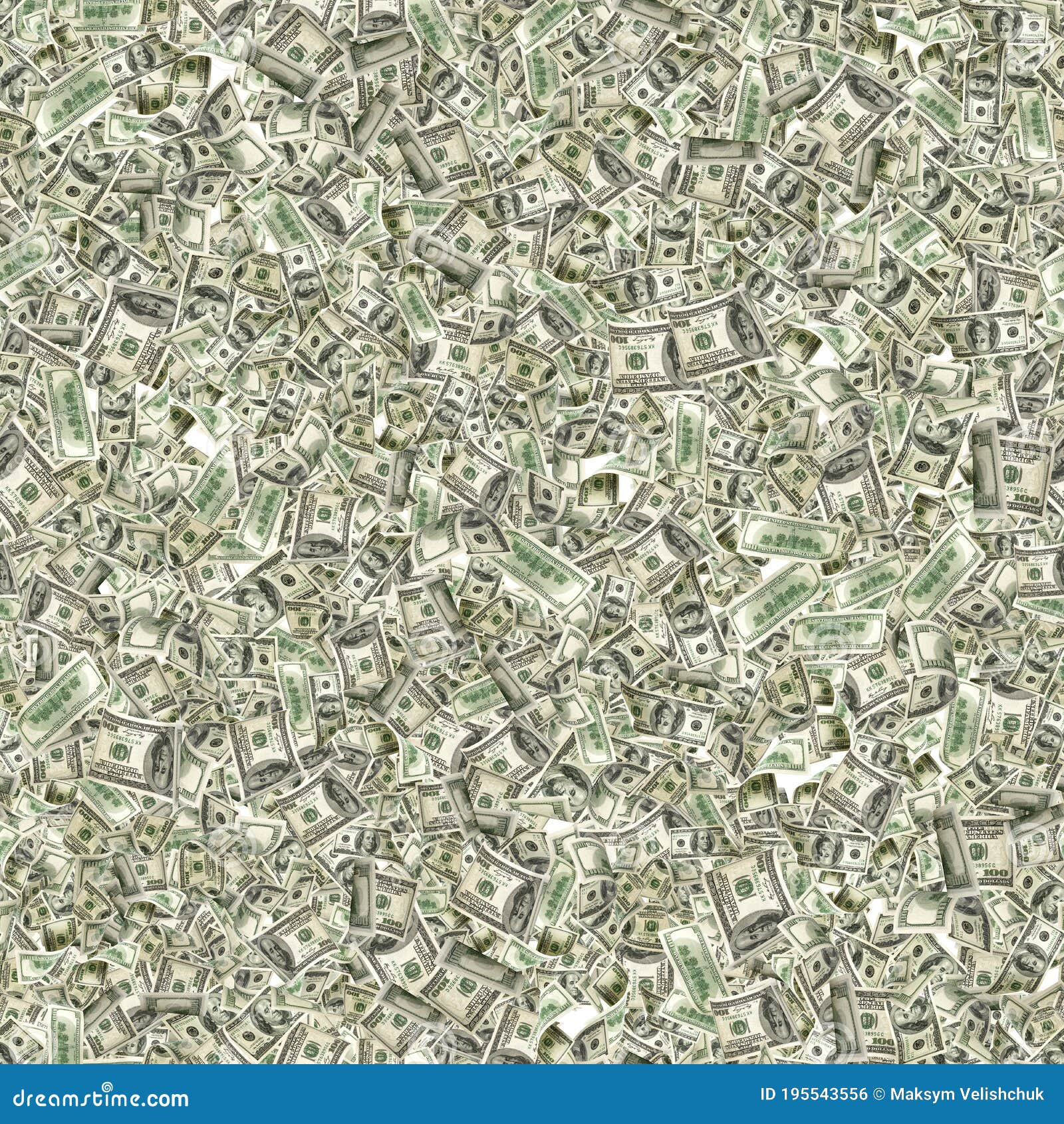 Seamless 100 Money Stack. Hundred Dollars of America Stock Illustration ...