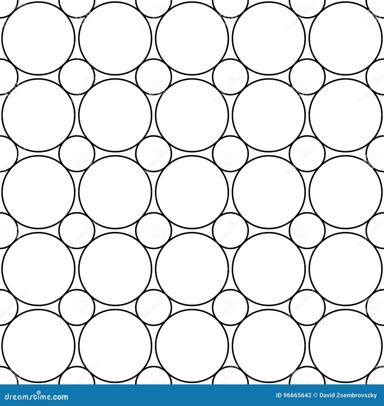 Seamless Monochrome Circle Grid Pattern - Simple Vector Background ...