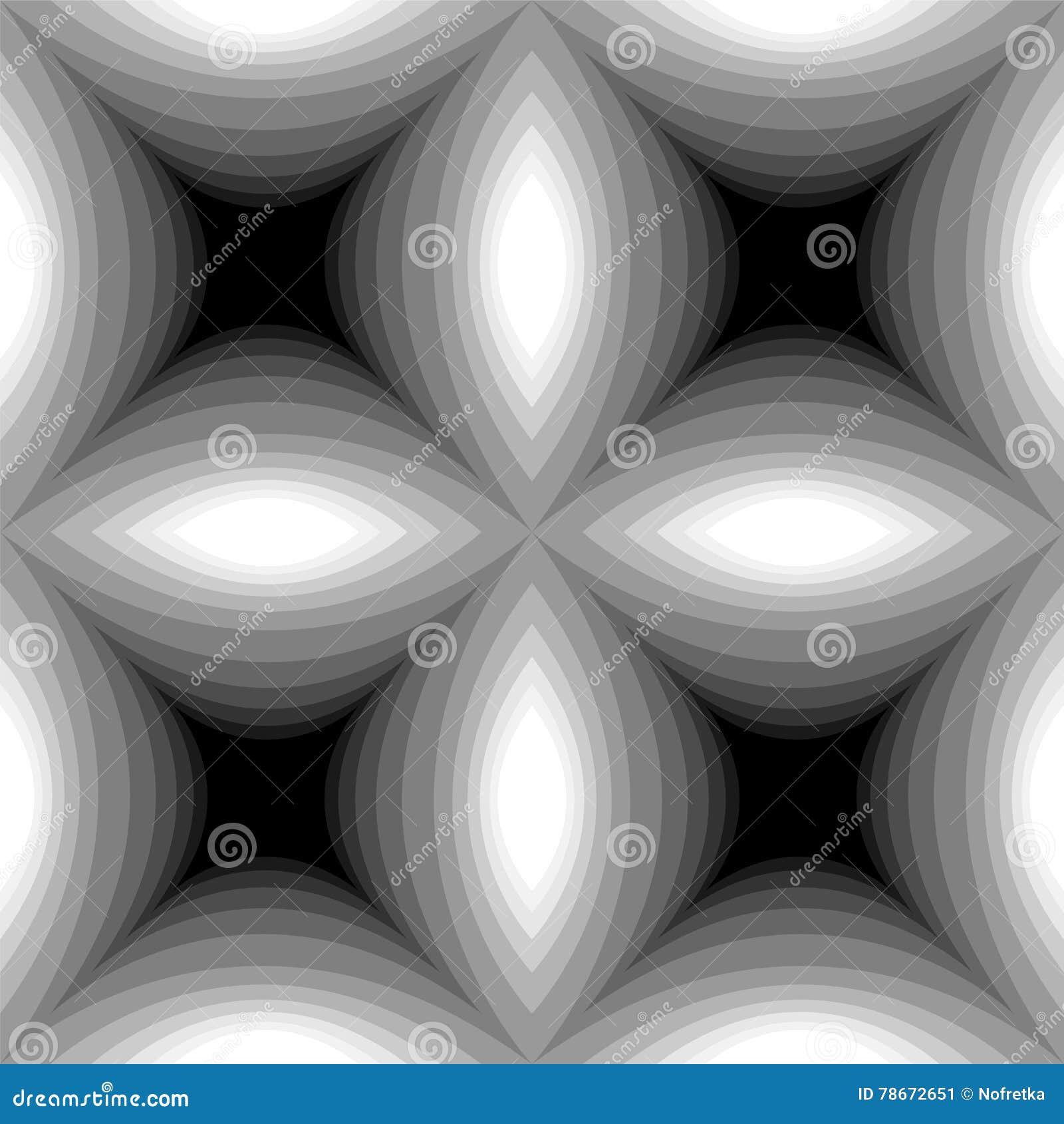 Seamless Monochrome Concave Rectangles Pattern Stock Vector ...