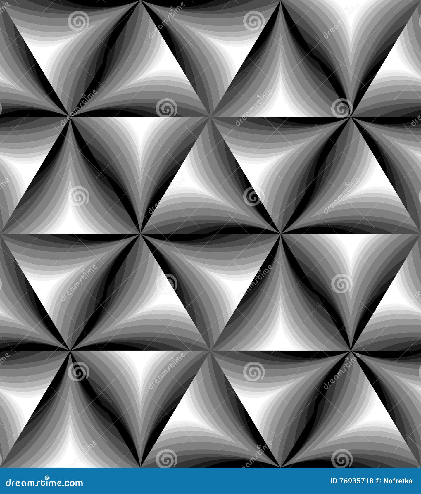 Seamless Monochrome Curved Triangle Pattern Gently Shimmering from ...