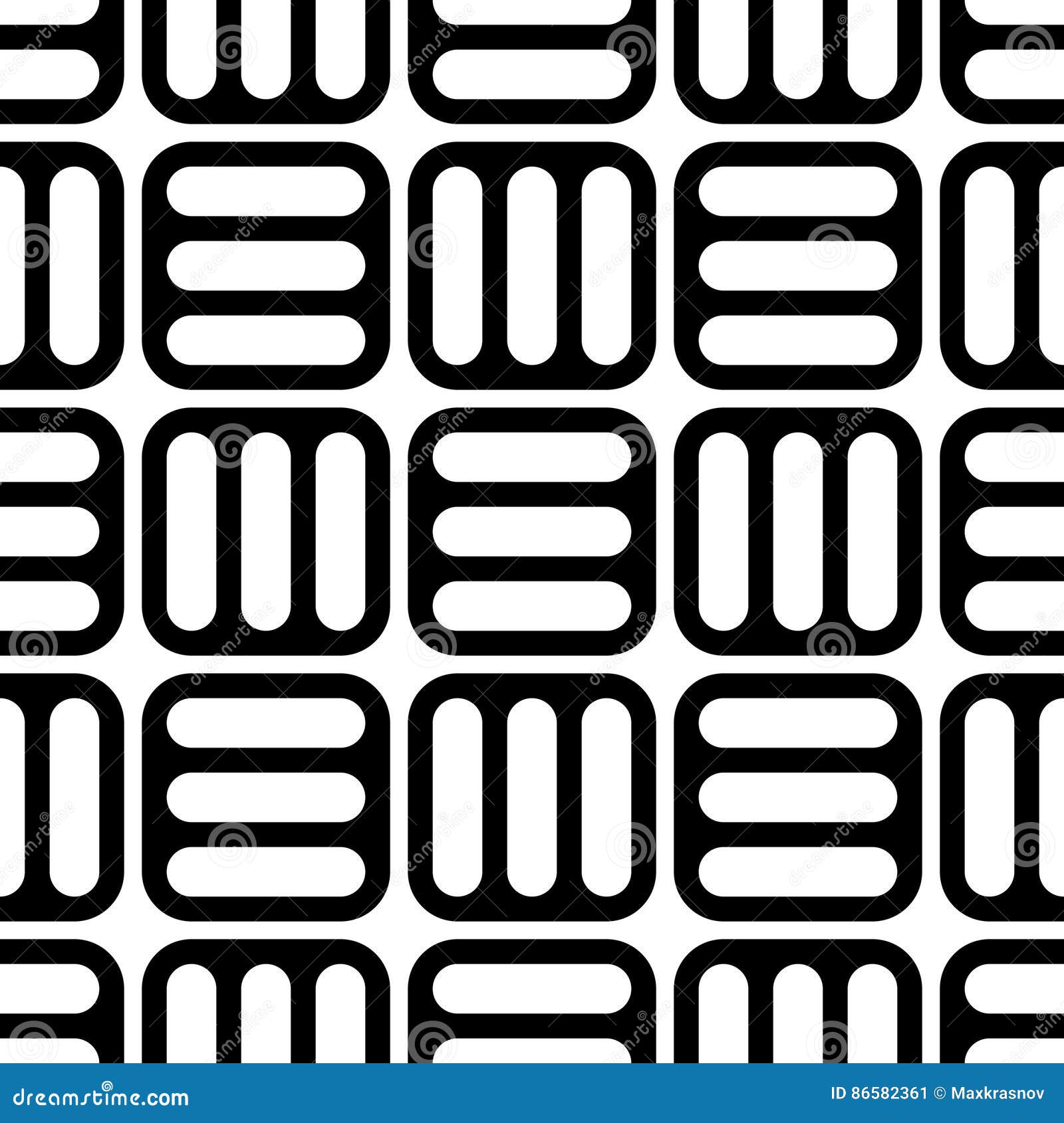 Seamless Monochrome Geometric Pattern Stock Vector Illustration Of