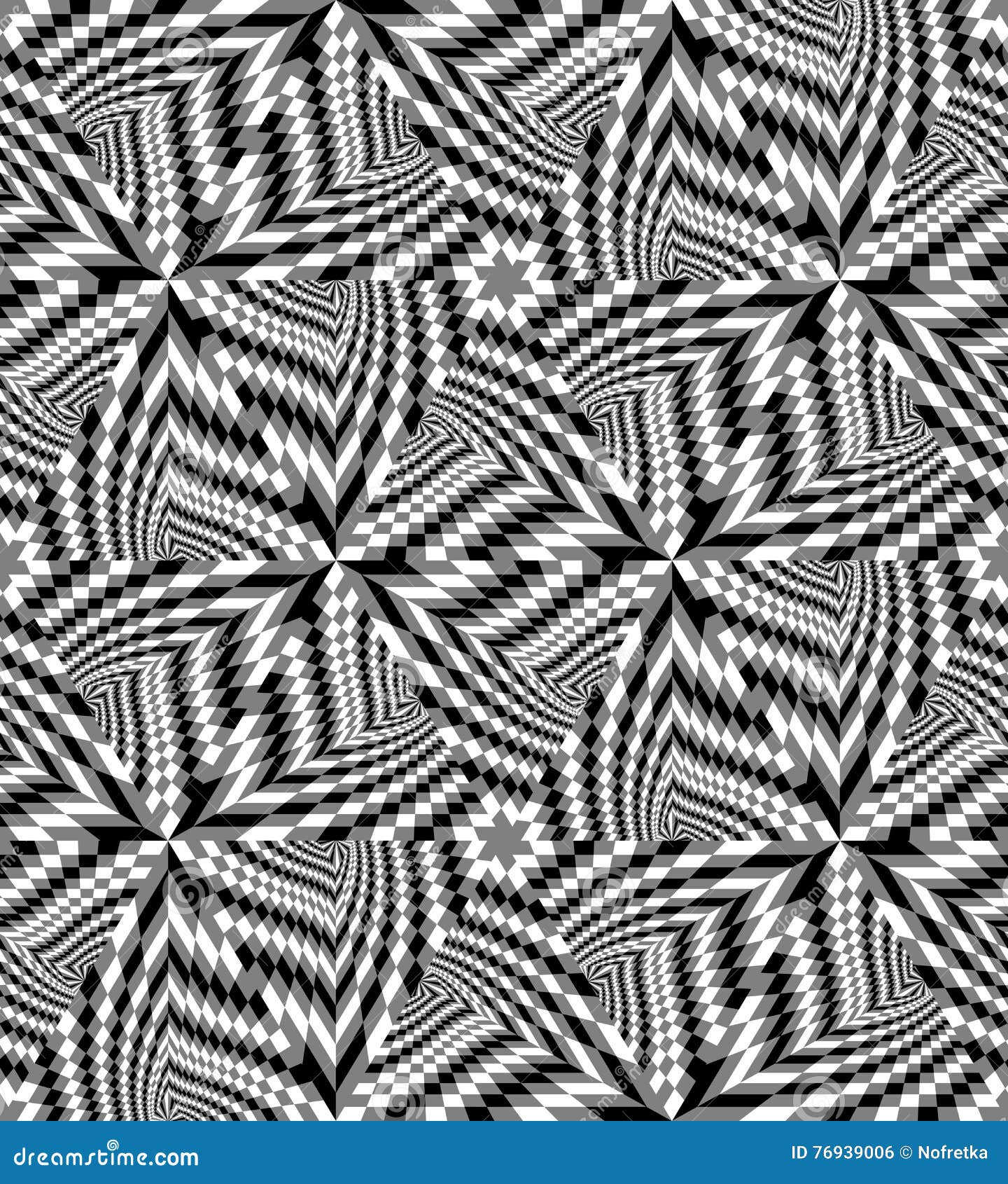 Seamless Monochrome Geometrical Pattern Create the Illusion of Depth ...