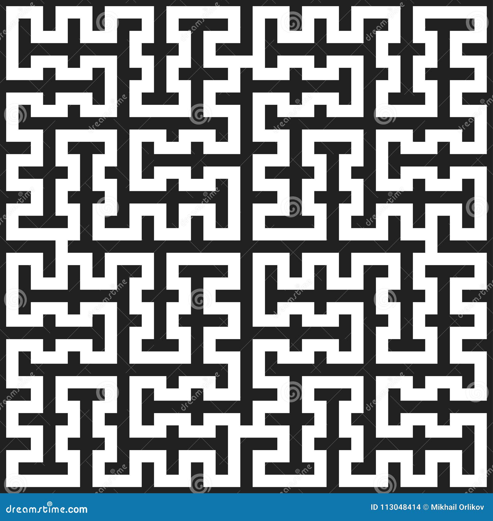 Seamless Monochrome Labyrinth Pattern Texture Element Stock Vector ...