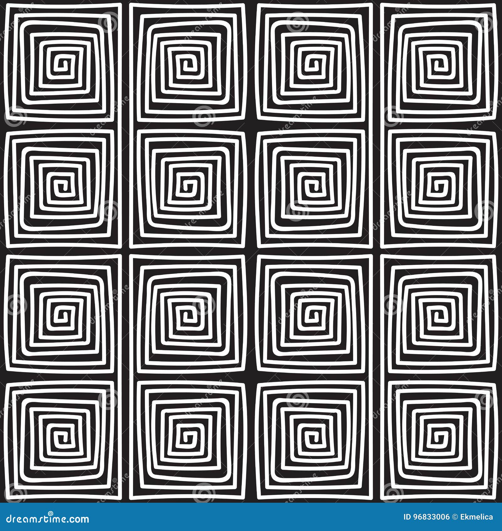 Seamless Monochrome Meander Pattern Stock Vector - Illustration of ...