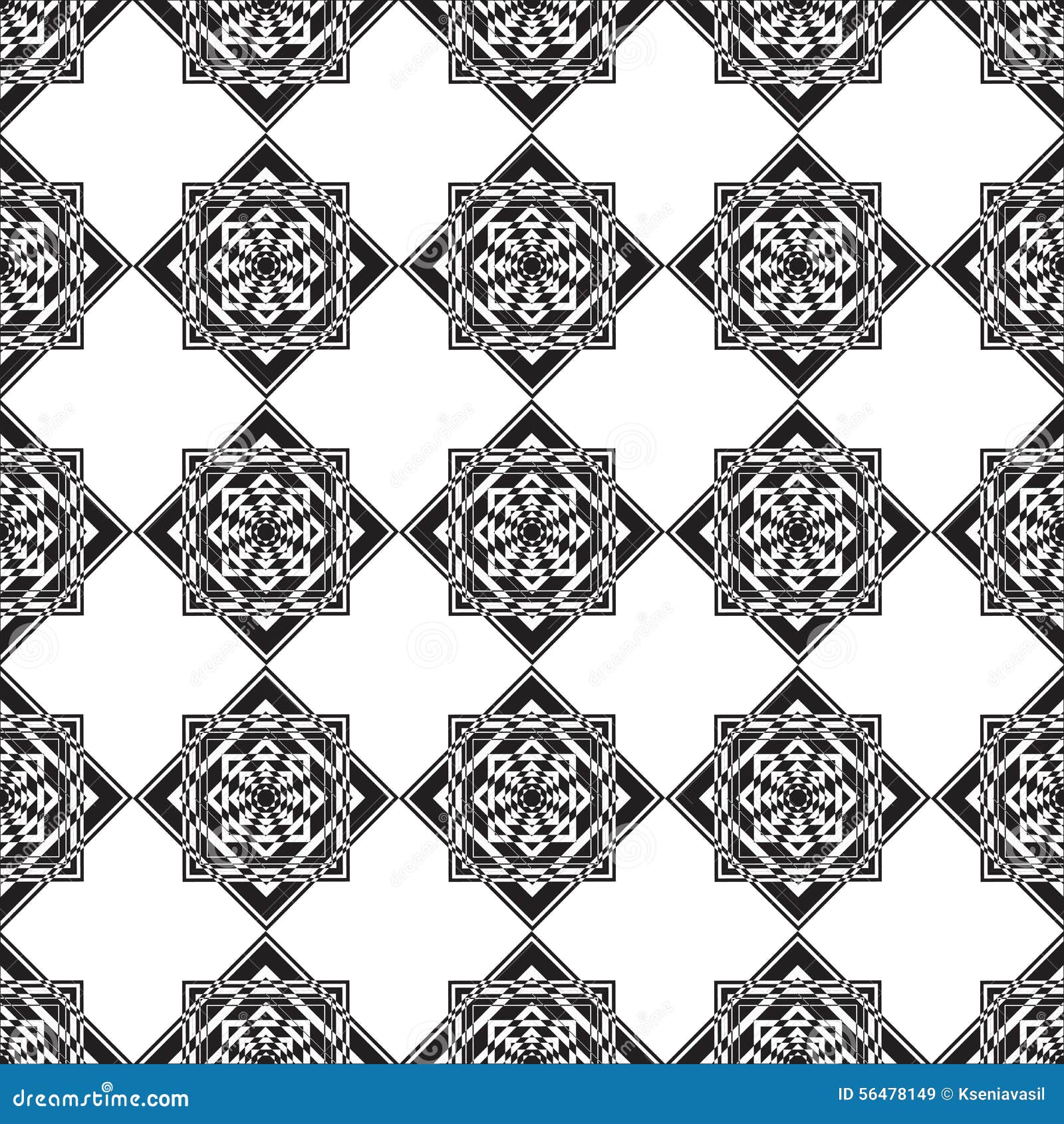 Seamless Monochrome Ornament Squares Stock Vector Illustration Of