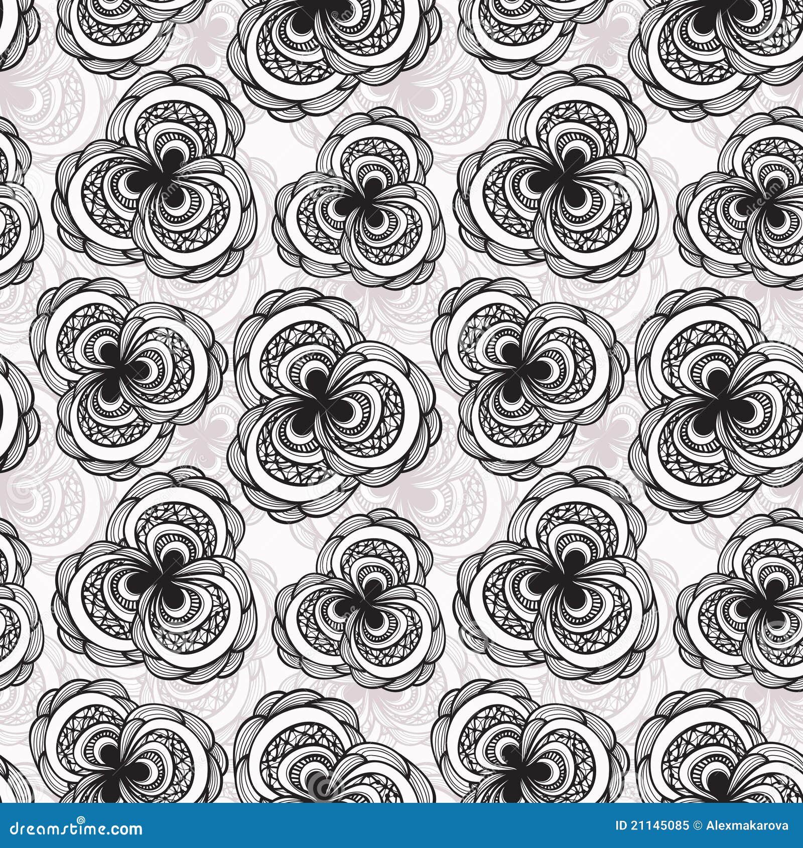 Seamless Monochrome Pattern Stock Vector - Illustration of line, brush ...
