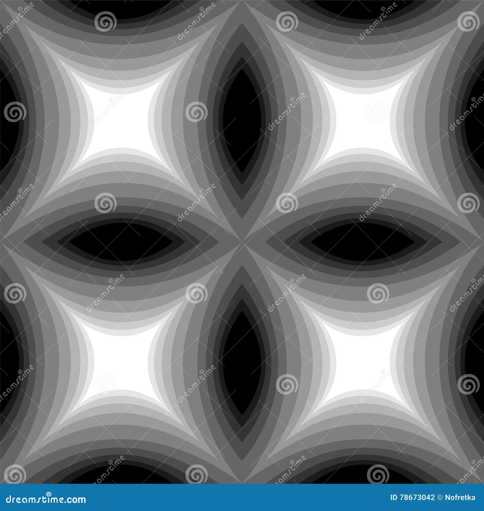 Seamless Monochrome Pattern of Concave Rectangle Stock Vector ...