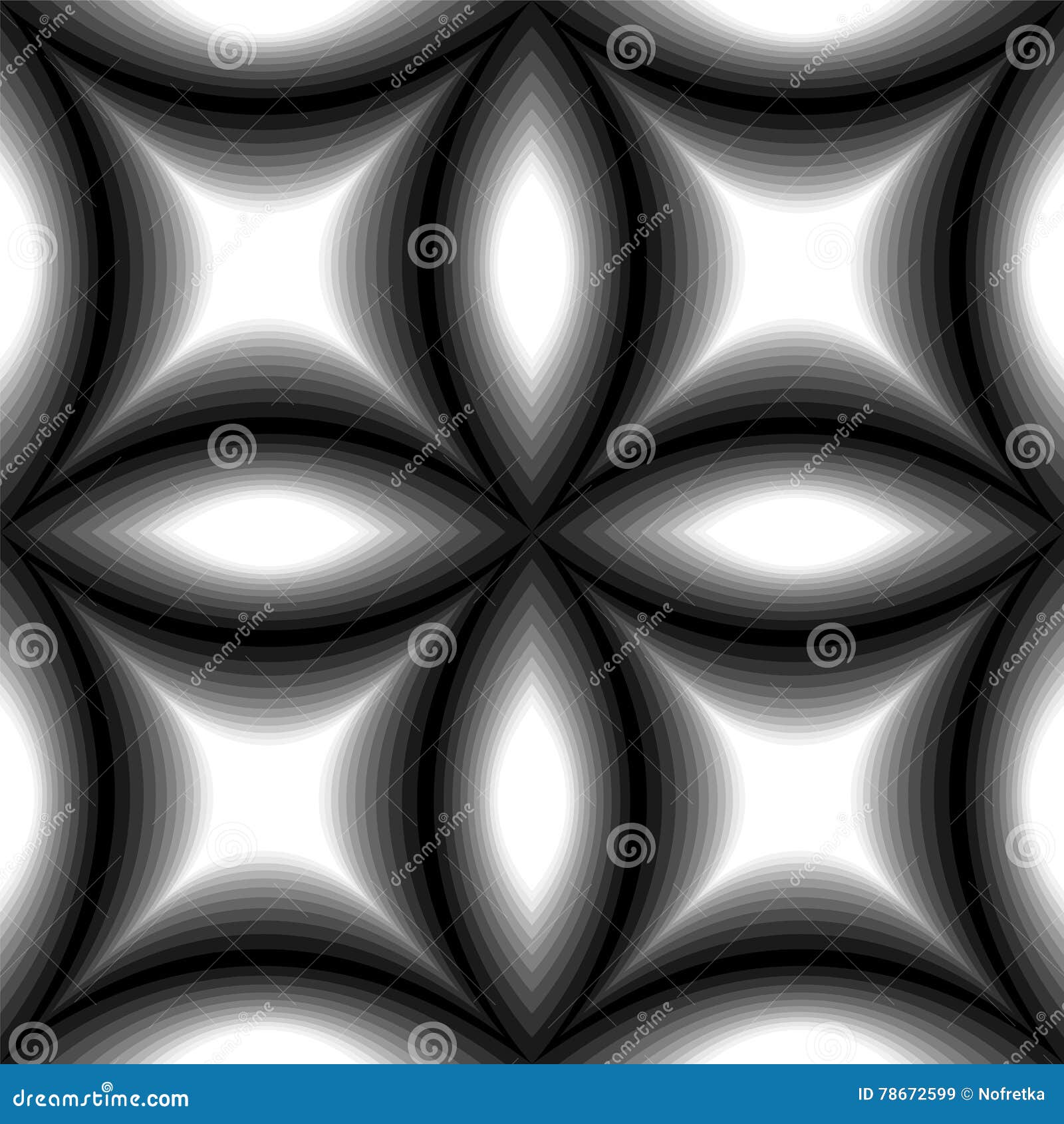 Seamless Monochrome Pattern of Concave Rectangles Stock Vector ...
