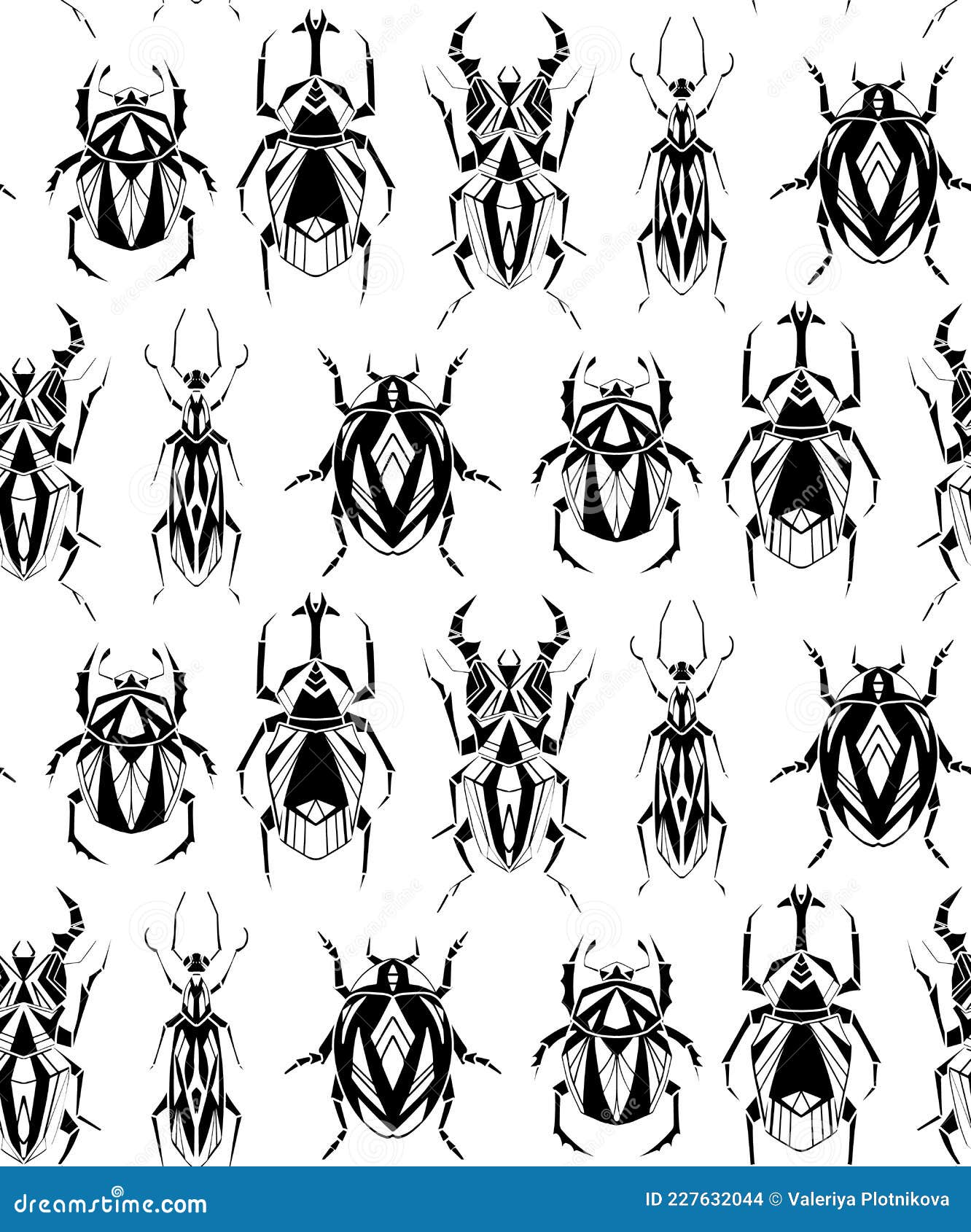 Geometric Insects Set, Bee, Grasshopper, Mosquito, Ant, Bug Vector ...