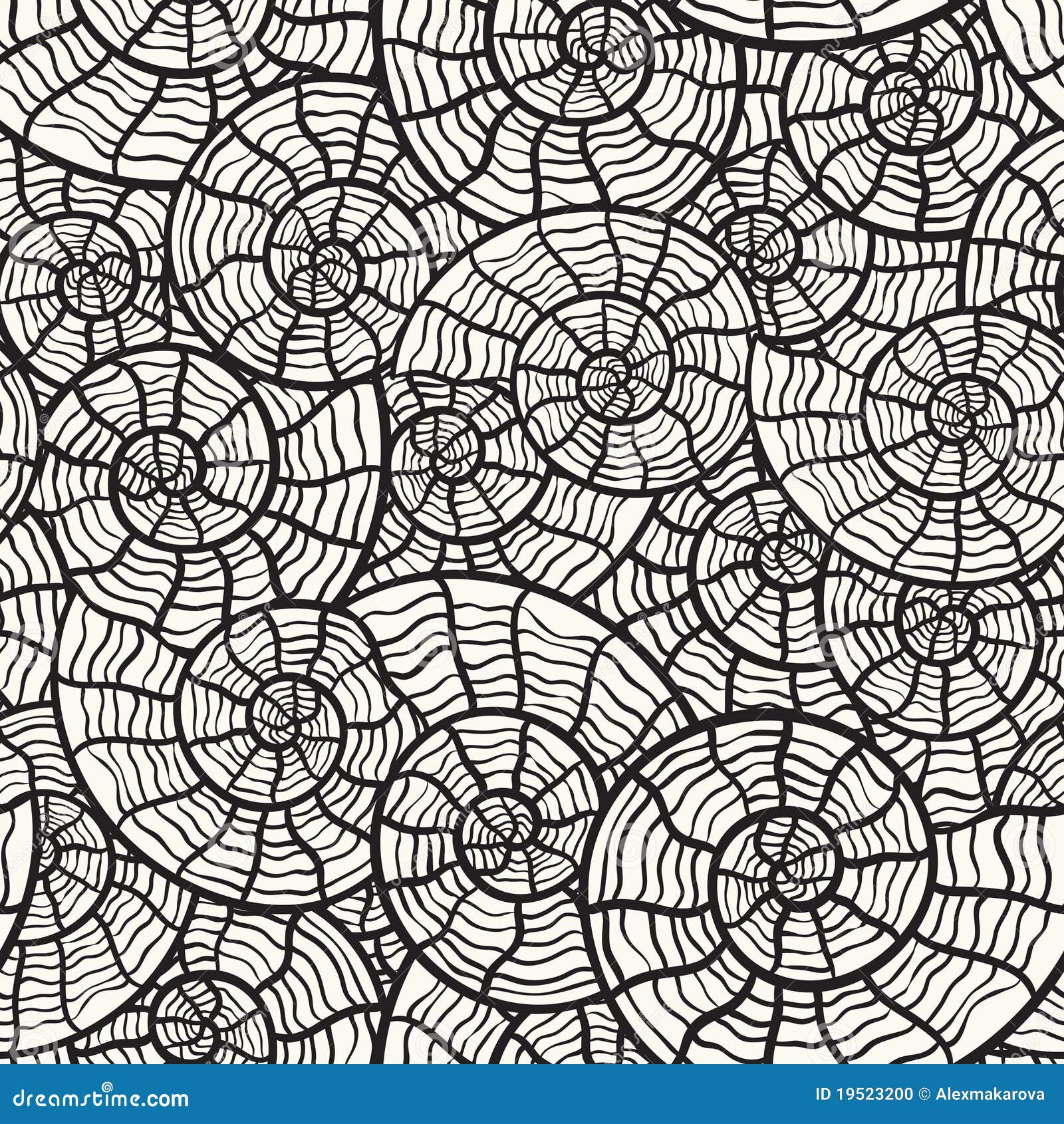 Seamless Monochrome Pattern with Sea Shells Stock Vector - Illustration ...