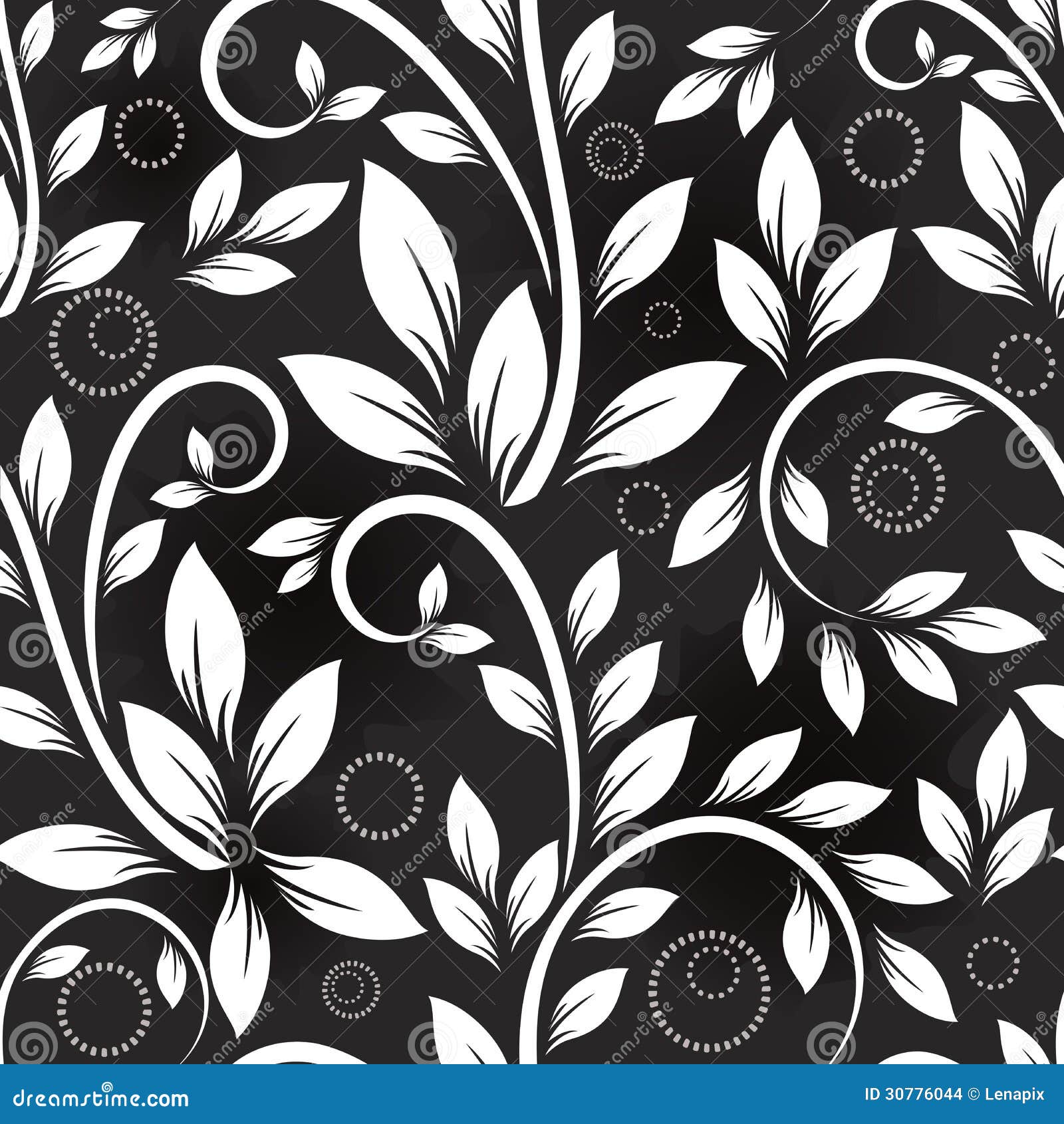 Seamless Monochrome Pattern. Stock Vector - Illustration of ornamental ...