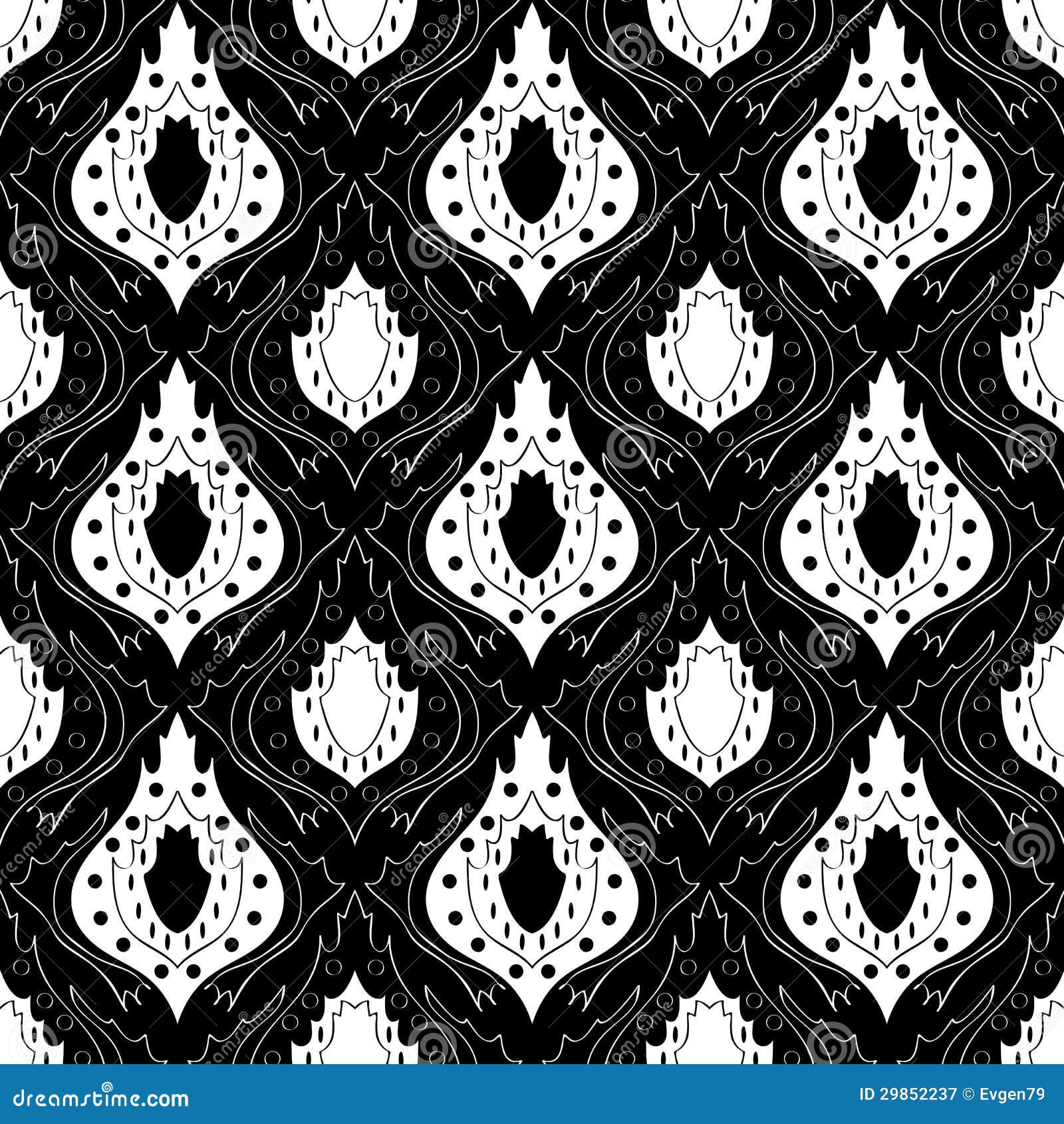 Seamless Monochrome Pattern 14 Stock Vector - Illustration of pattern ...