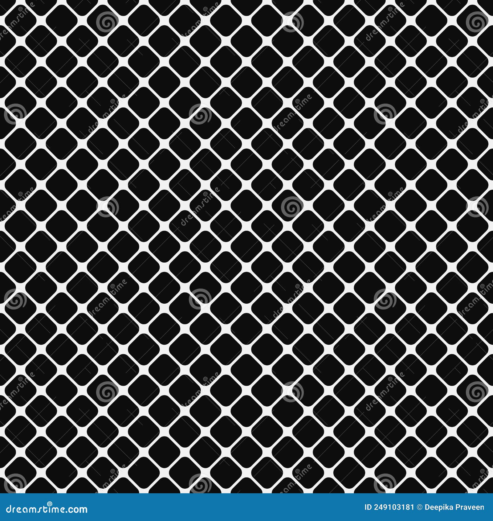 Seamless Monochrome Rounded Squares Pattern Stock Vector - Illustration ...