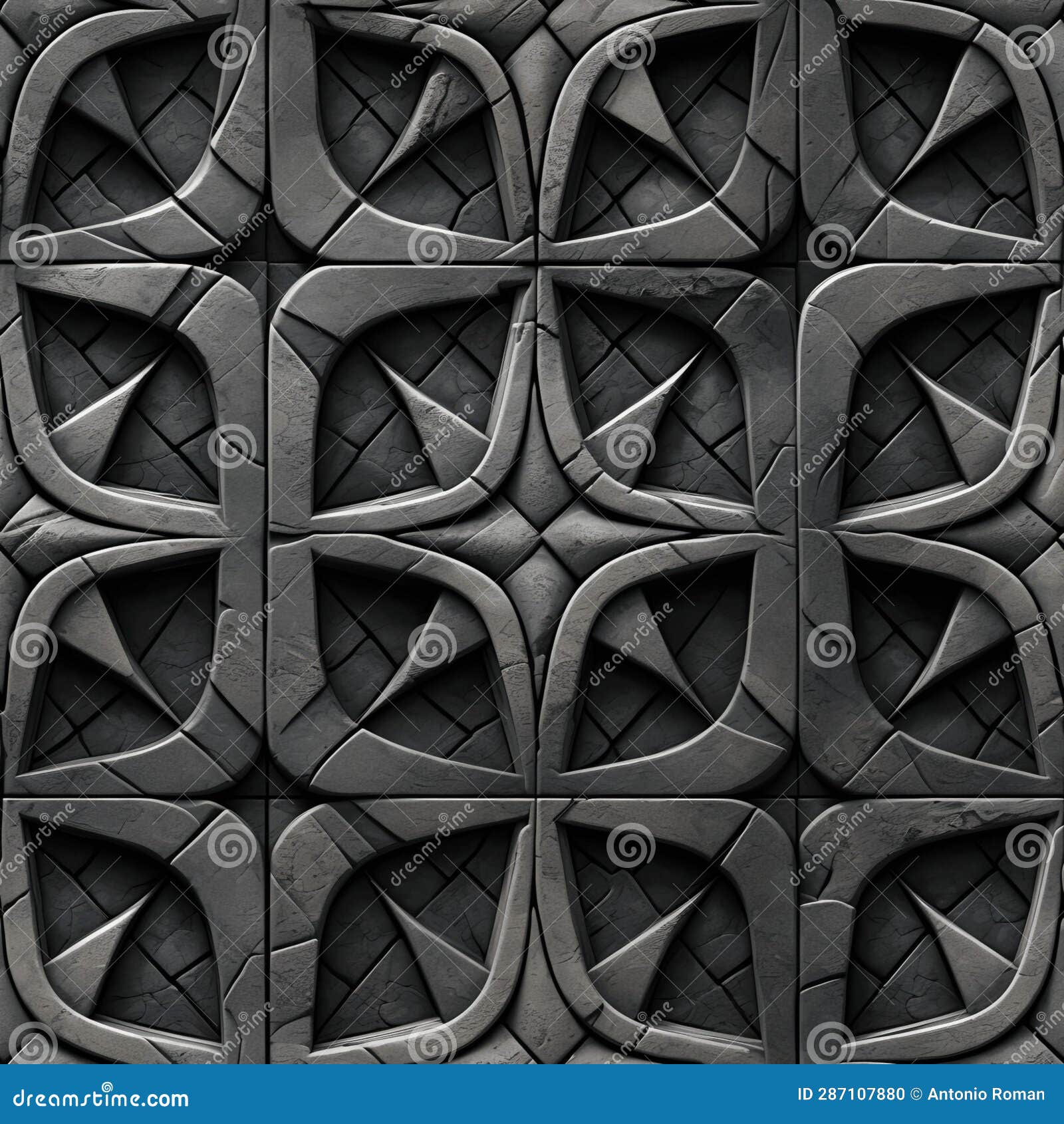 Seamless Monochrome Stone Motif Texture Pattern Stock Illustration ...