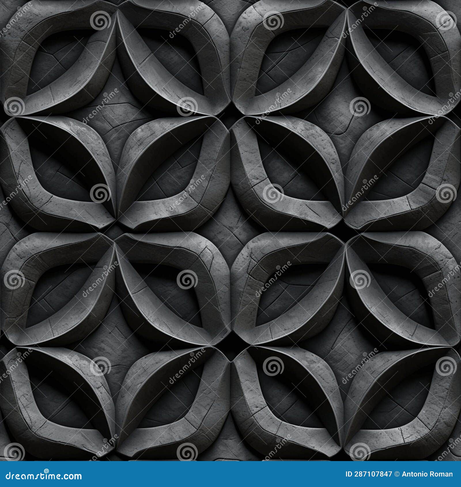 Seamless Monochrome Stone Motif Texture Pattern Stock Illustration ...