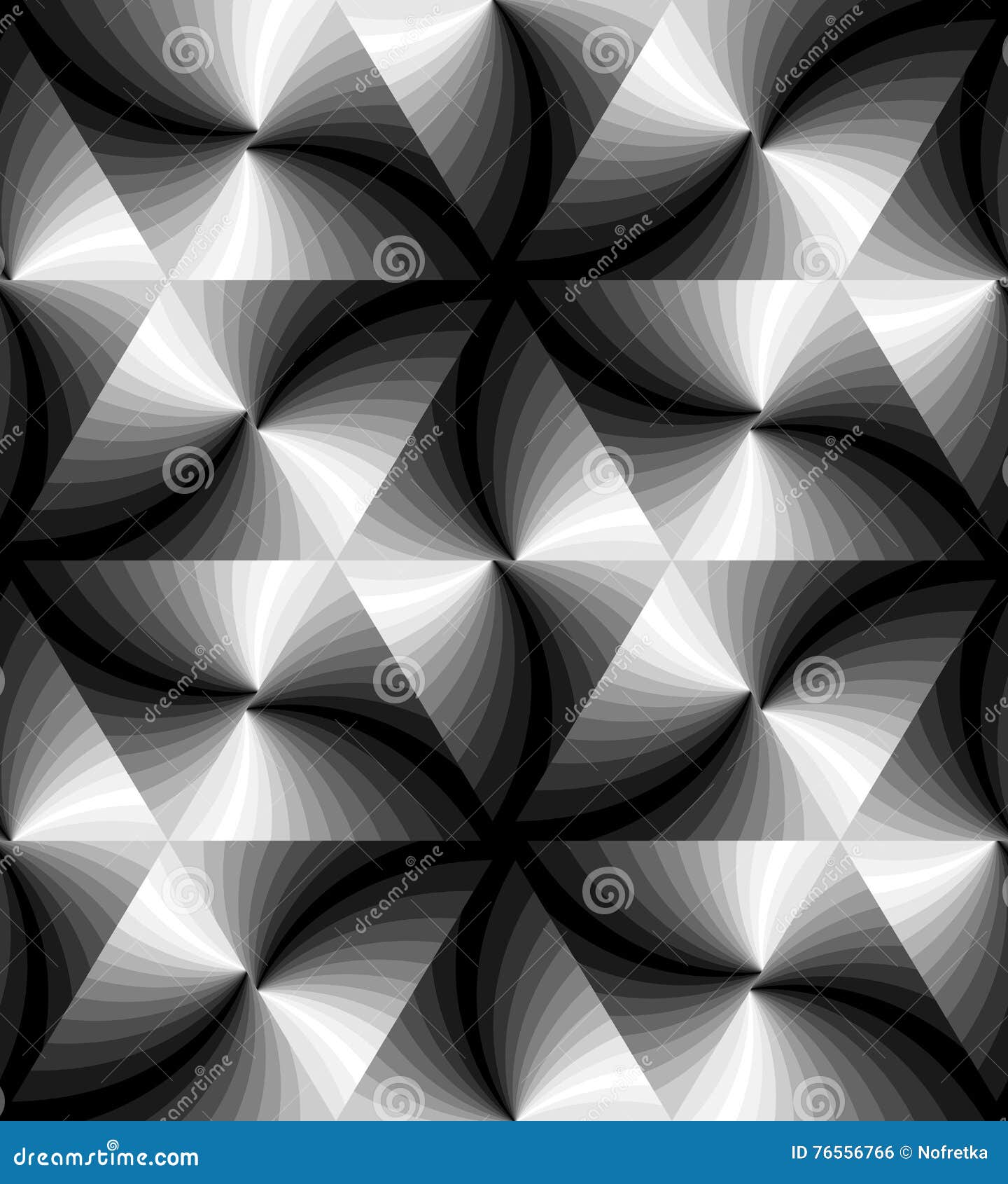 Seamless Monochrome Wavy Triangles Pattern. Geometric Abstract ...