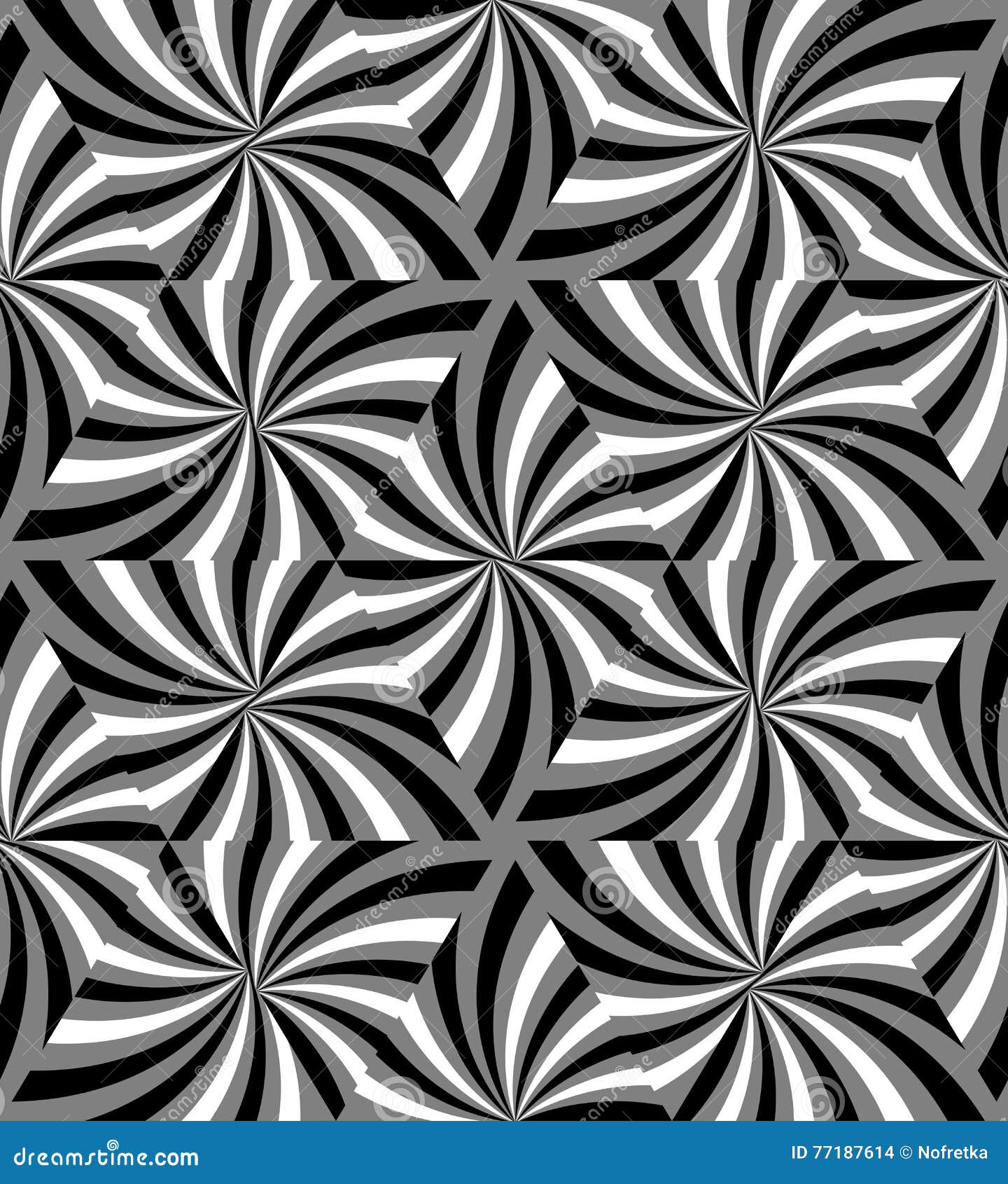 Seamless Monochrome Wavy Triangles Pattern. Geometric Abstract ...