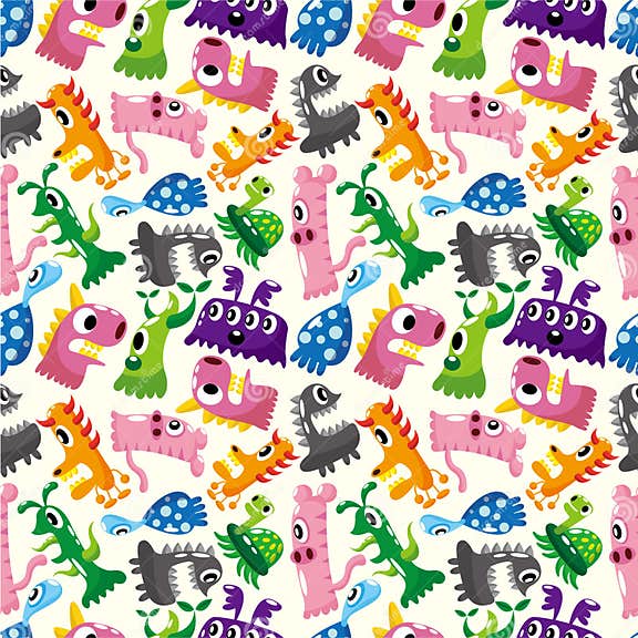 Seamless monster pattern stock vector. Illustration of little - 17634833