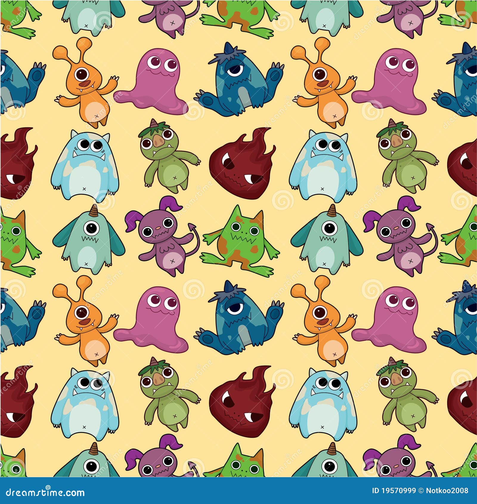 Seamless monster pattern stock vector. Illustration of funny - 19570999