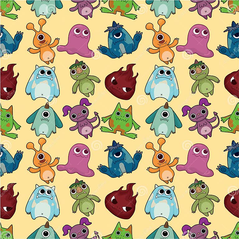 Seamless monster pattern stock vector. Illustration of funny - 19570999