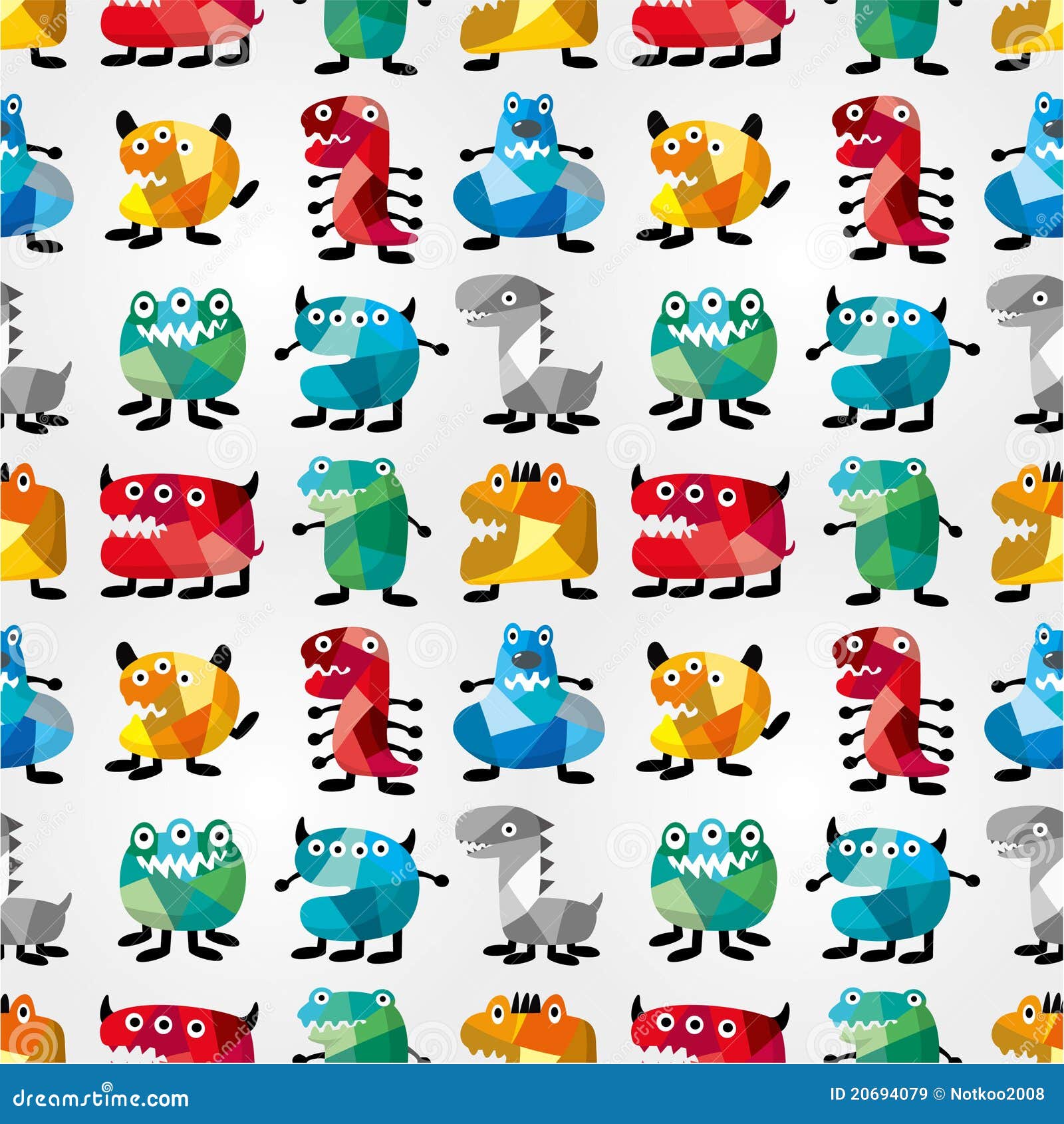 Monster Pattern Cartoon Vector | CartoonDealer.com #14722329