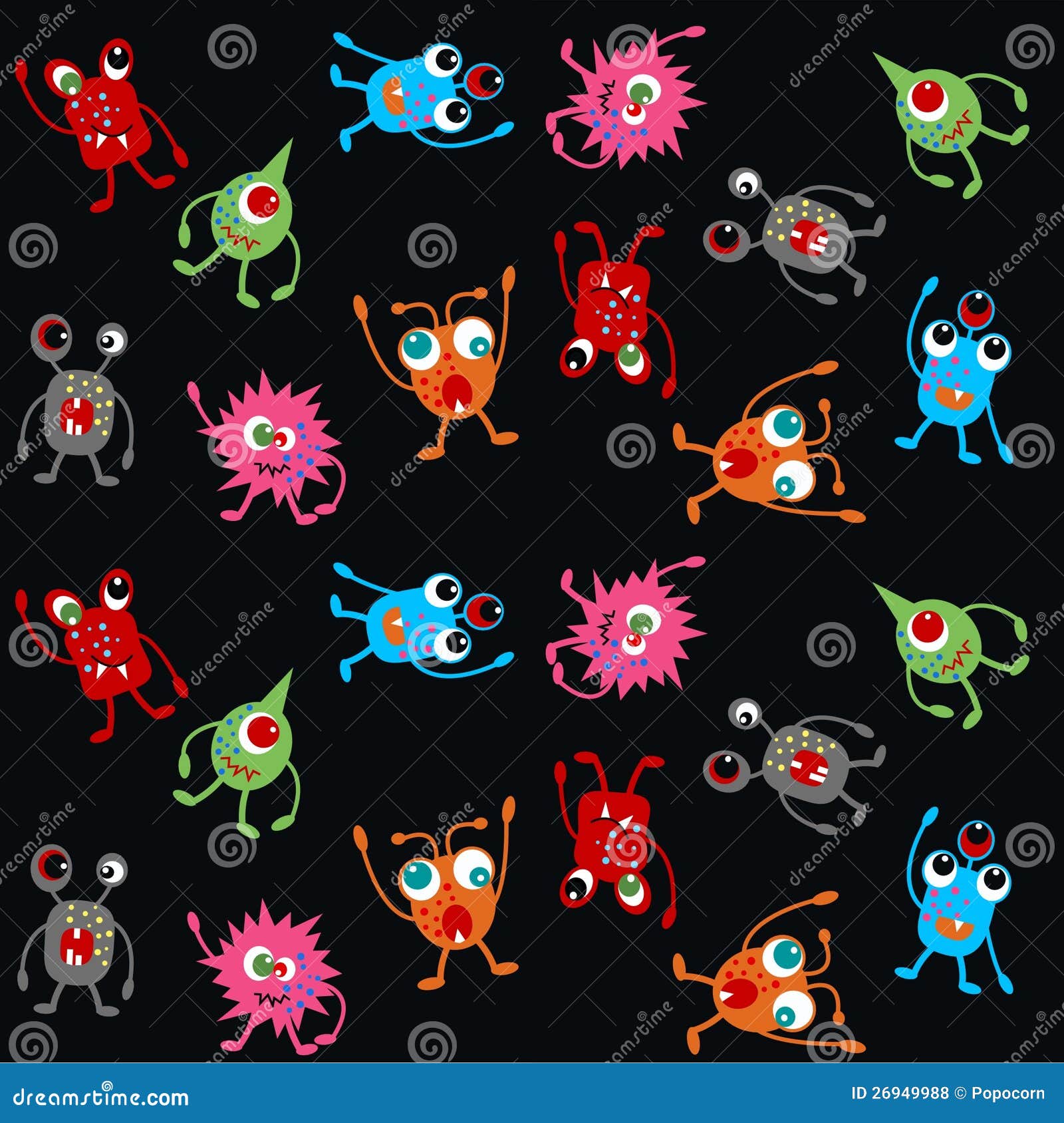 Seamless monster pattern stock vector. Illustration of drawing - 26949988