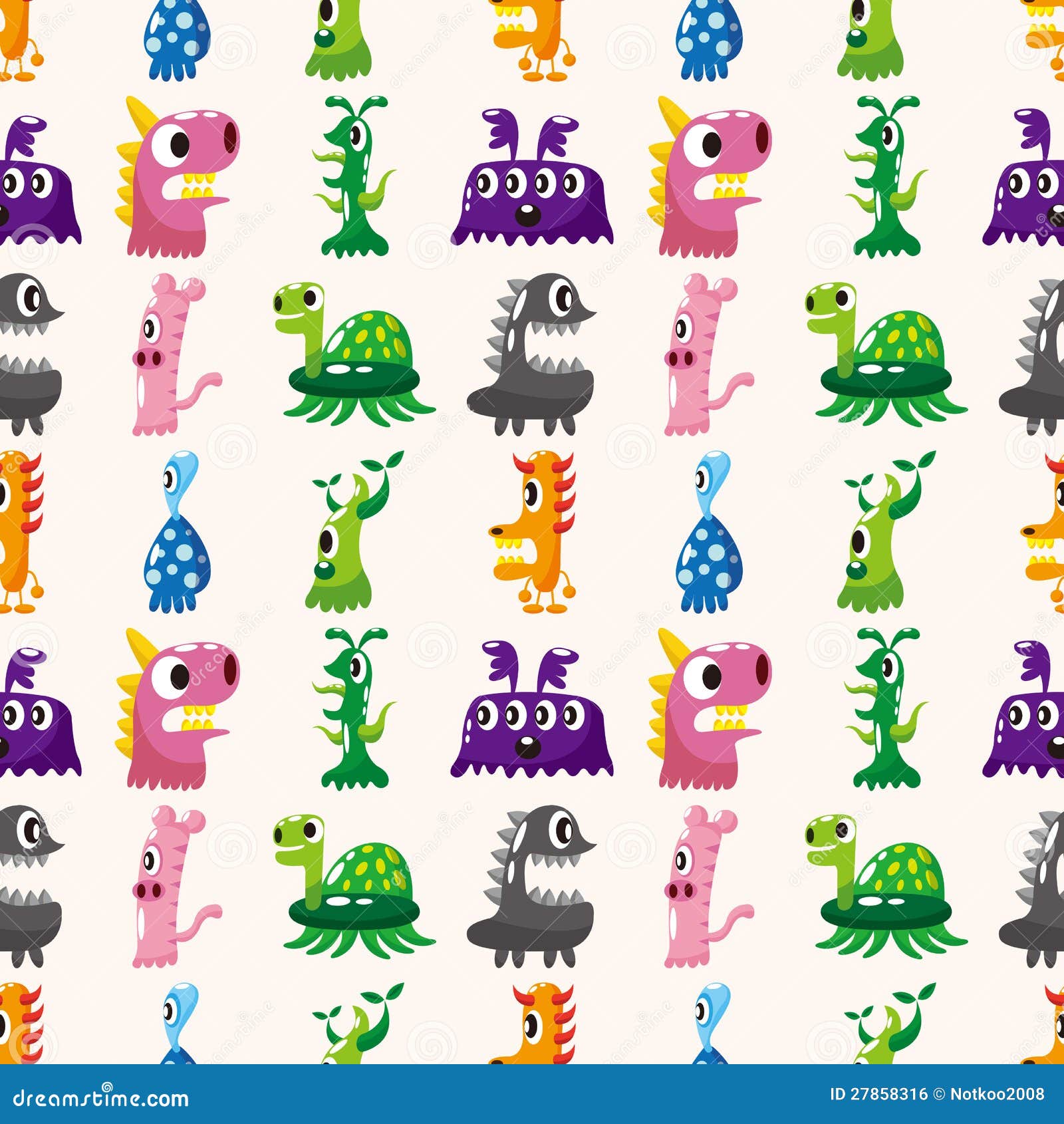 Seamless monster pattern stock vector. Illustration of beast - 27858316