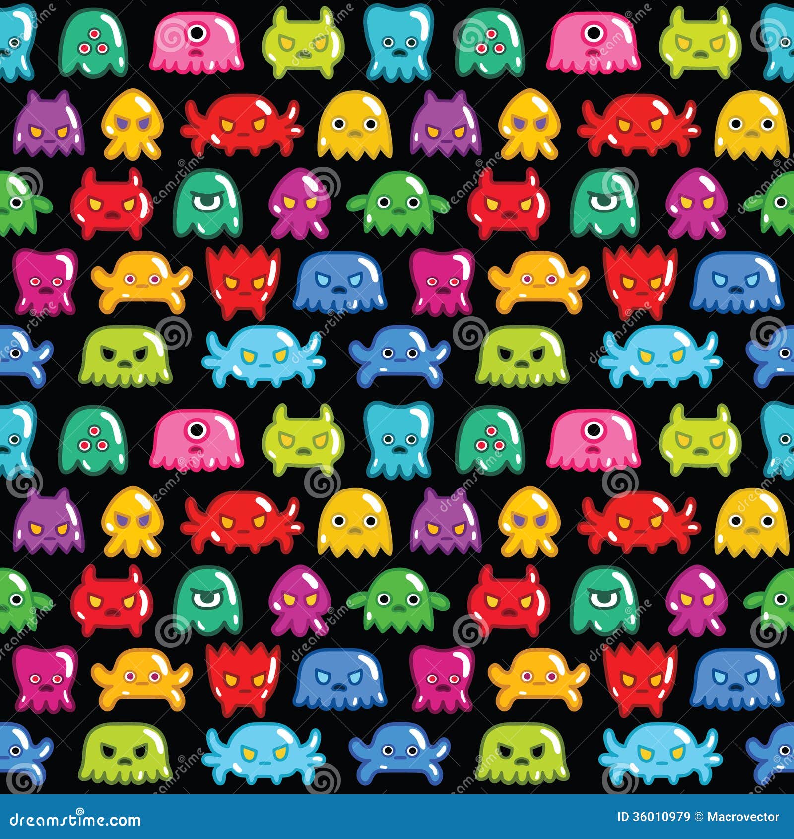 Seamless Monsters Pattern Vector Illustration | CartoonDealer.com ...