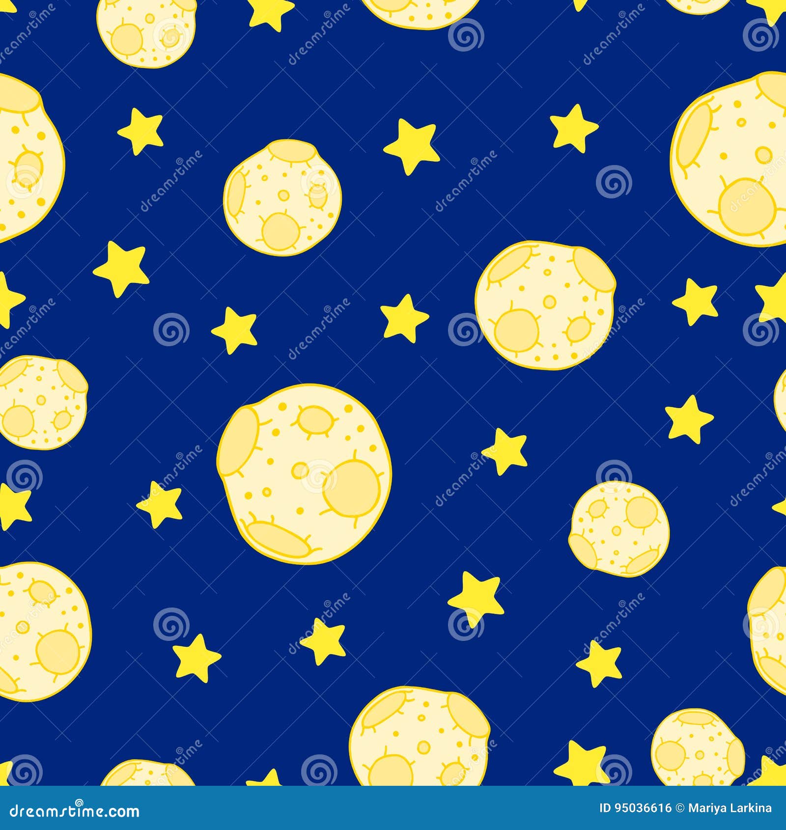 Seamless moon pattern. stock vector. Illustration of wallpaper - 95036616