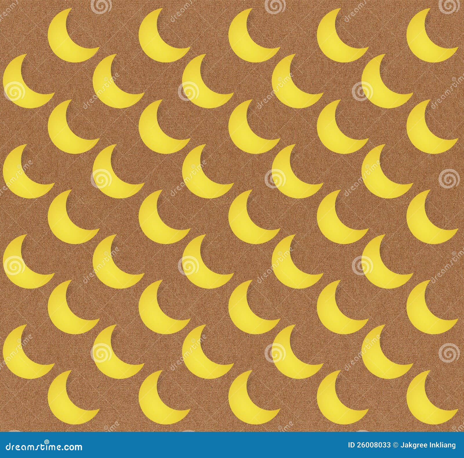 Seamless Moon Pattern on Brown Background Stock Illustration ...