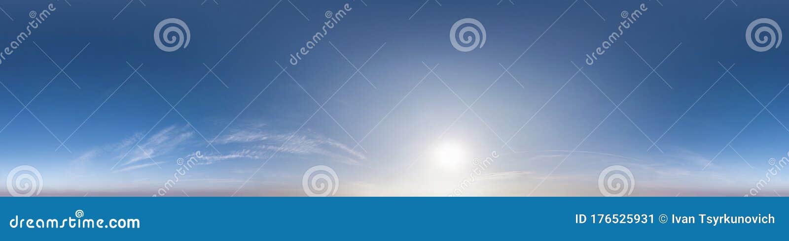 Seamless Morning Hdri Panorama 360 Degrees Angle View Clear Blue Sky ...