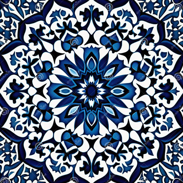 Seamless Moroccan Ceramic Tile, Pattern Made with Generative AI Stock ...