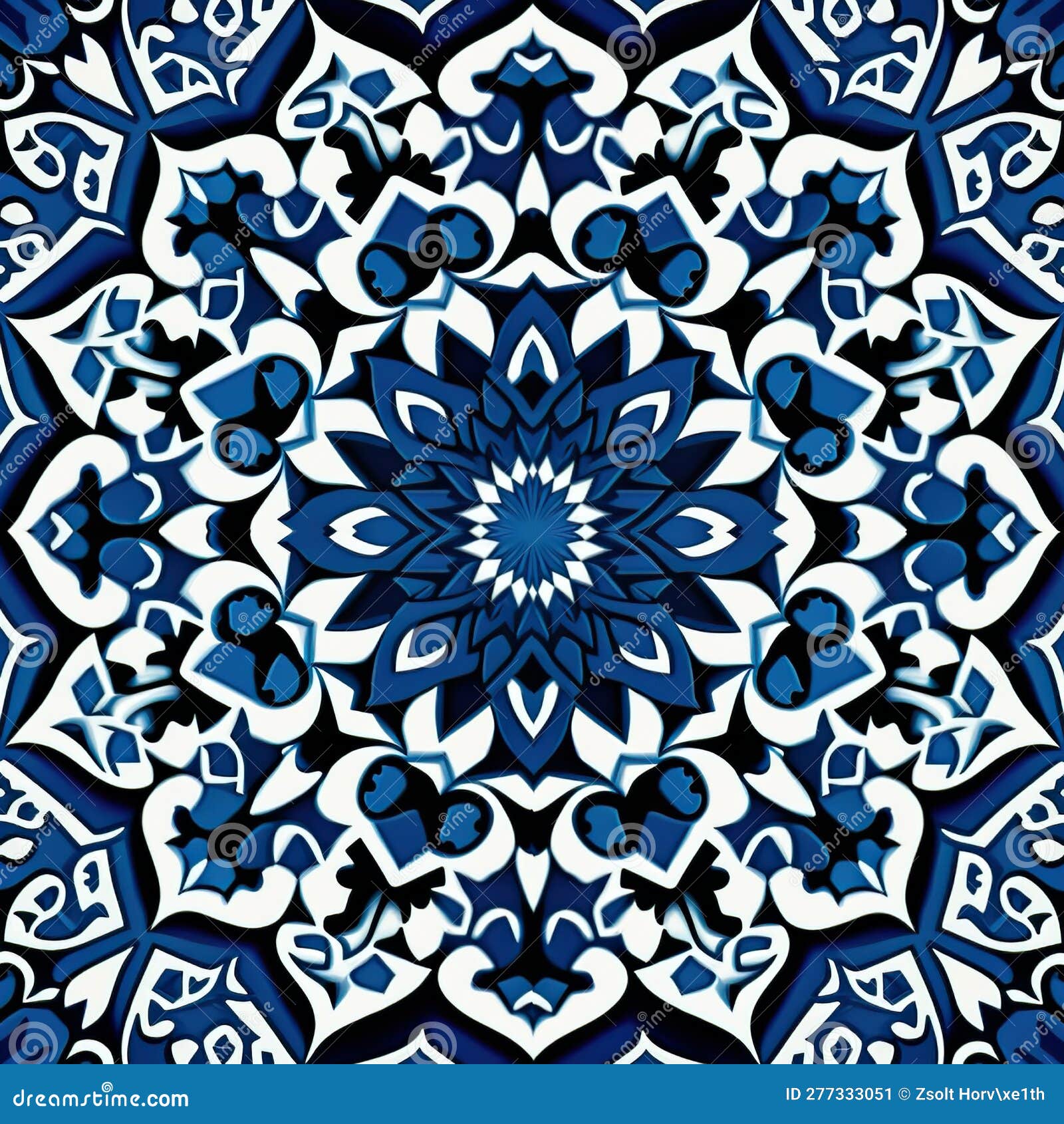 Seamless Moroccan Ceramic Tile, Pattern Made with Generative AI Stock ...