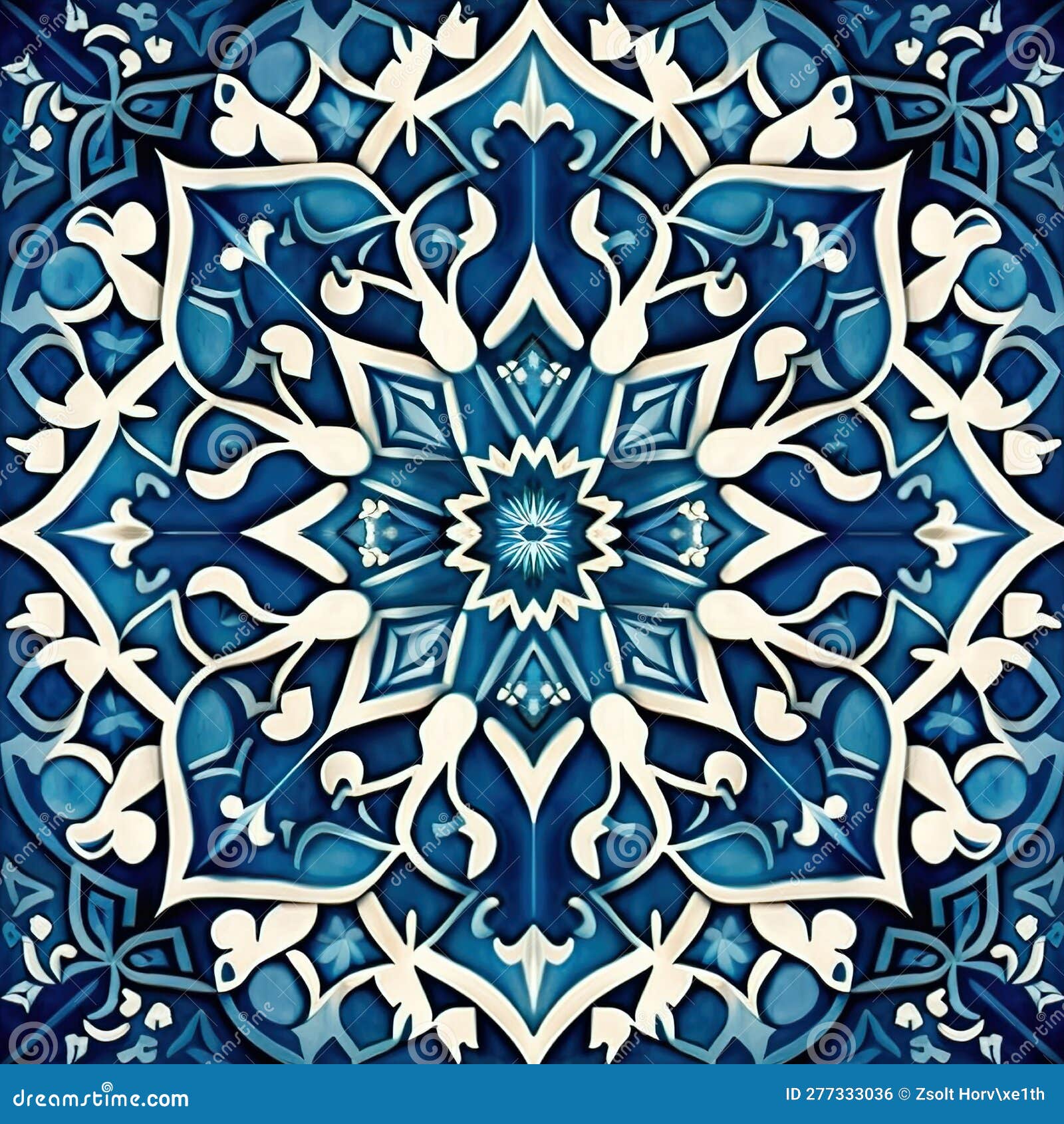 Seamless Moroccan Ceramic Tile, Pattern Made with Generative AI Stock ...