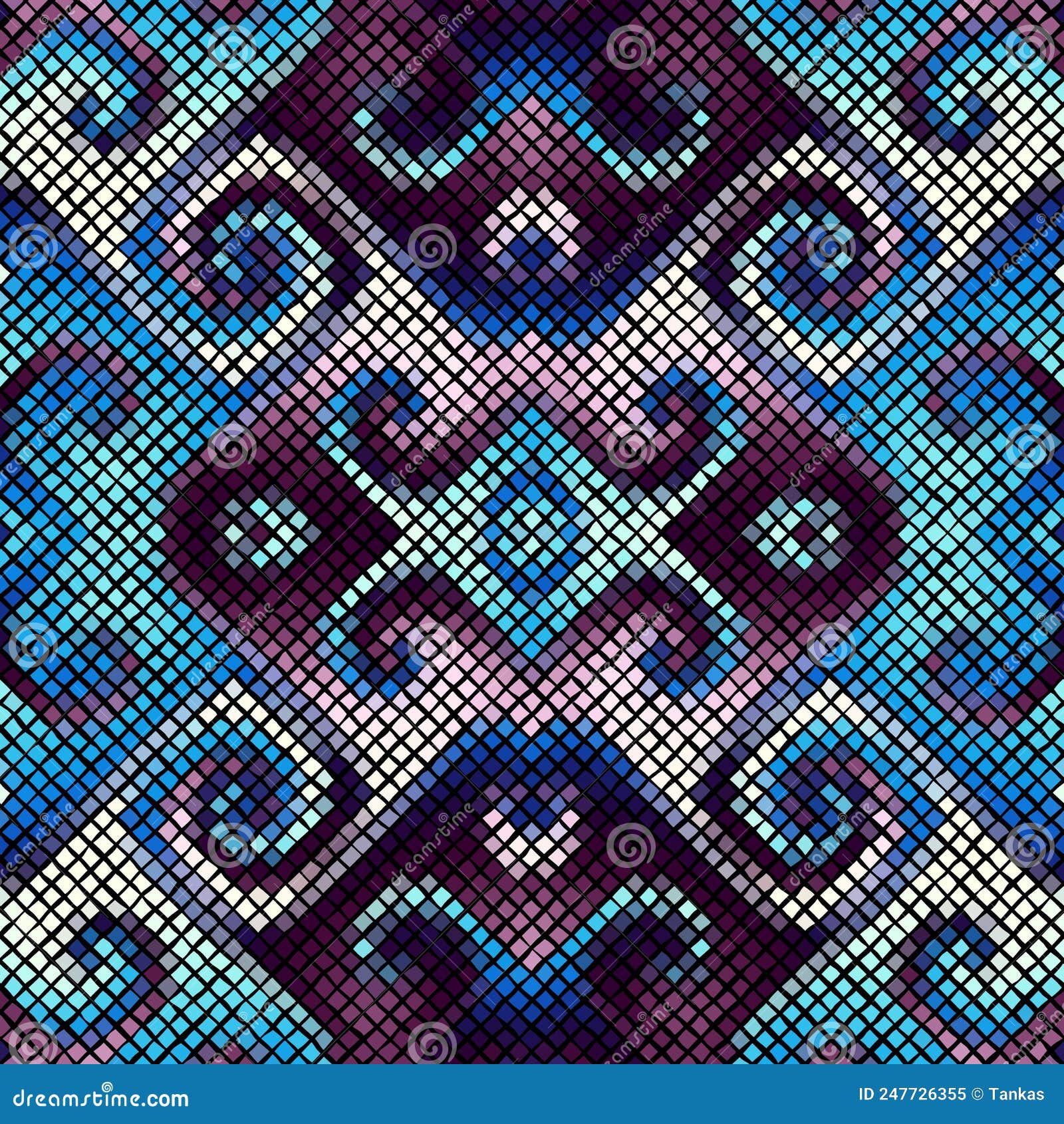 Vector Seamless Mosaic Art Pattern. Art Background. Stock Illustration ...