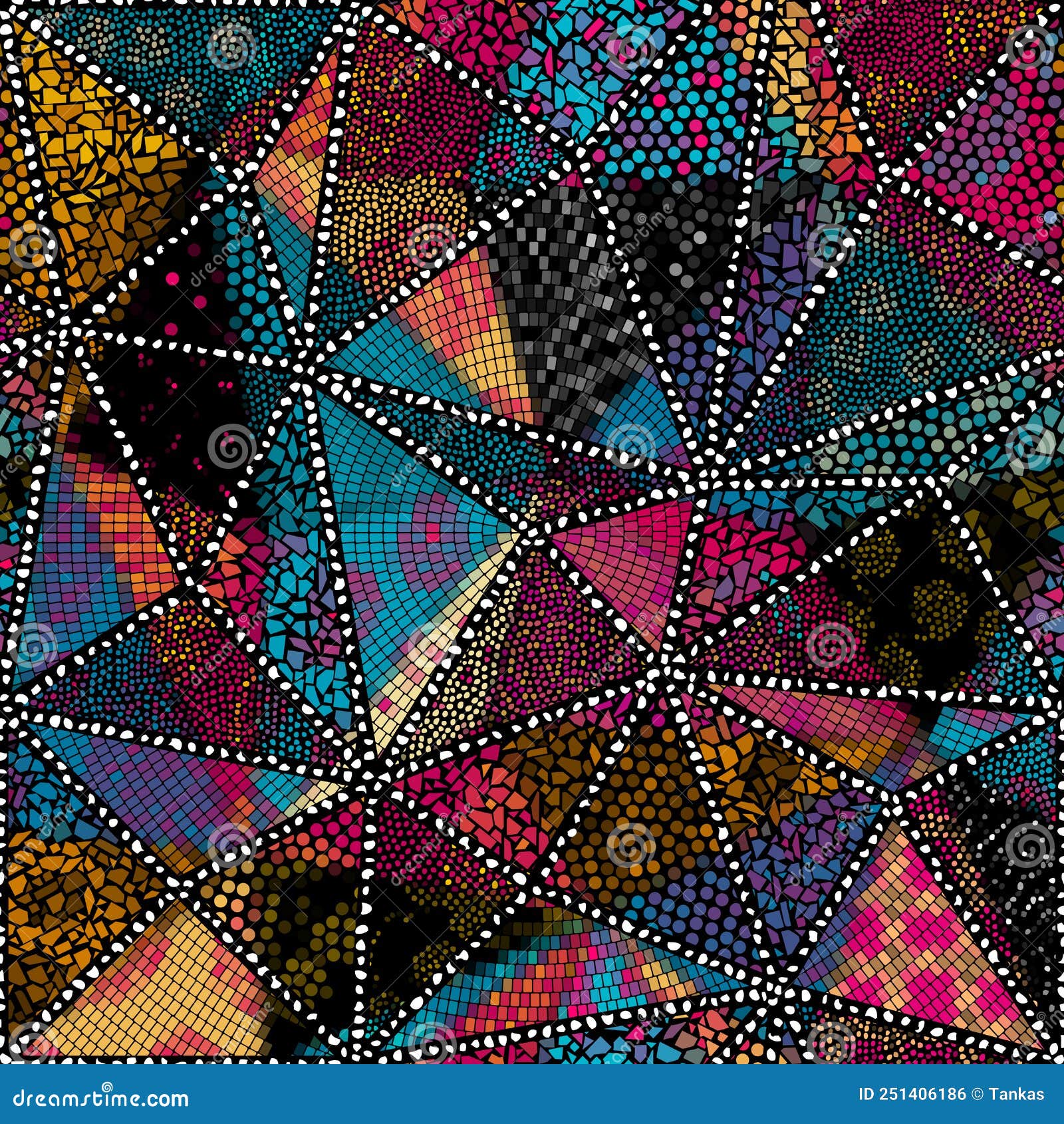 Vector Seamless Mosaic Art Pattern. Art Background. Stock Vector ...