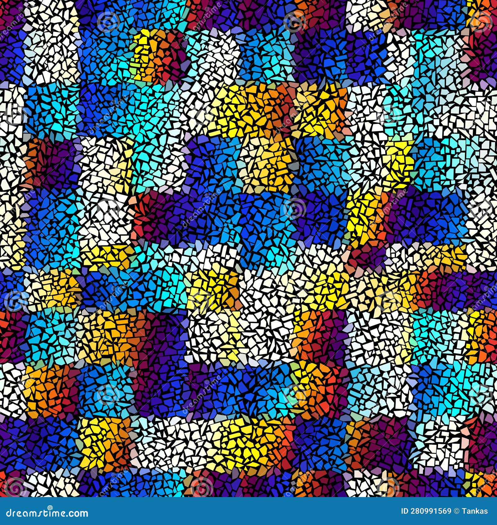 Vector Seamless Mosaic Art Pattern. Art Background. Stock Illustration ...