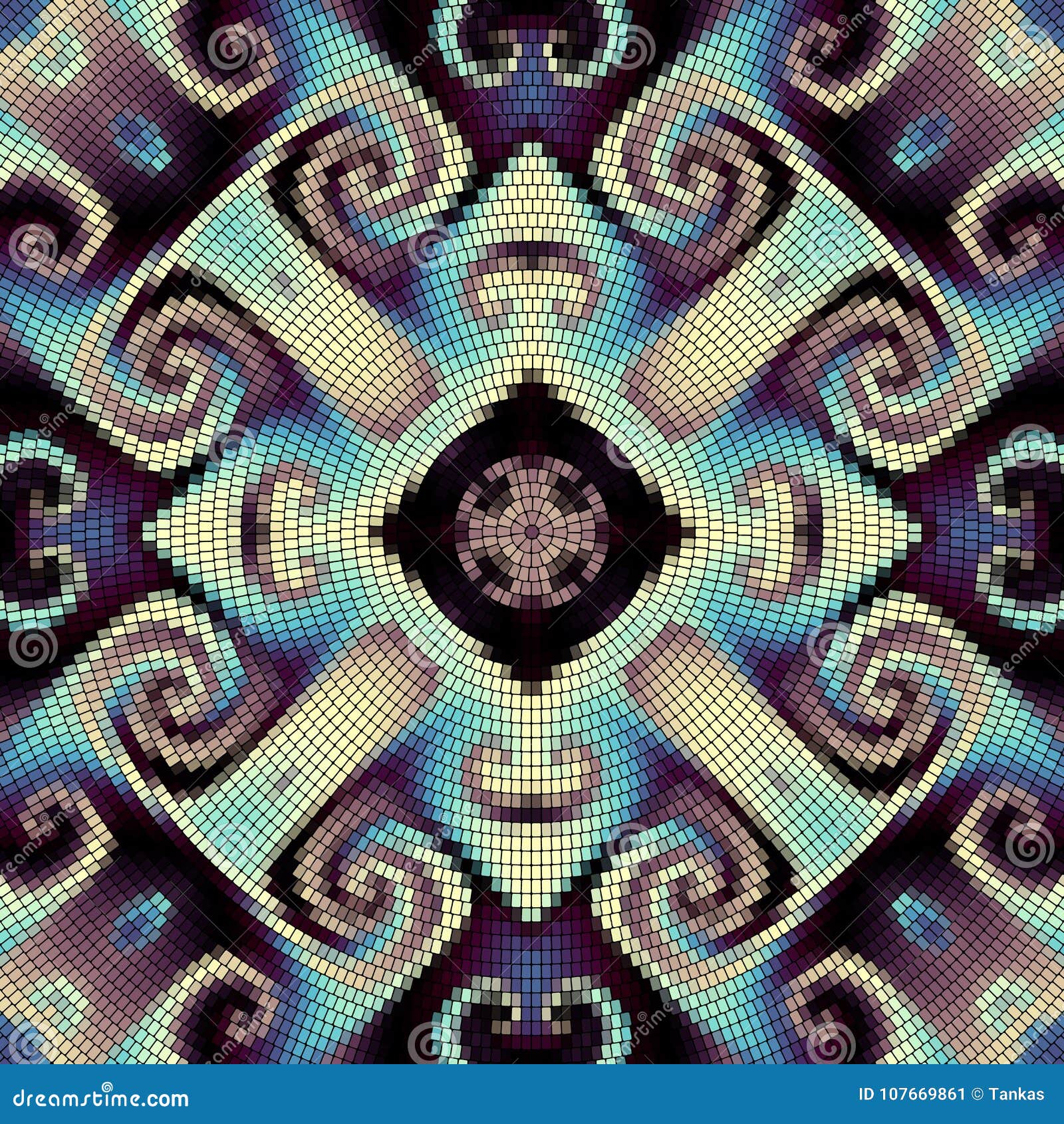 Seamless Mosaic Art Pattern Stock Vector - Illustration of stone ...