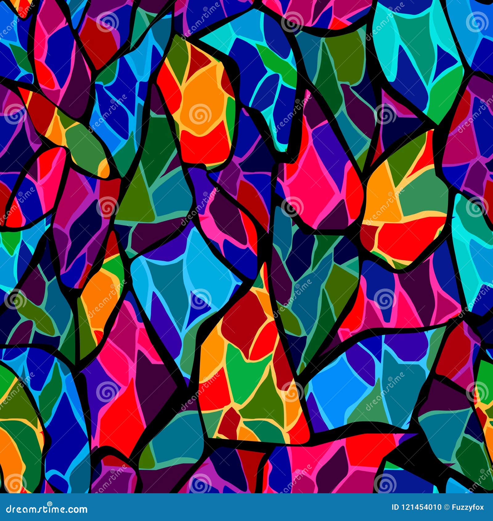 Seamless Mosaic Glass Broken Tile Pattern Stock Illustration ...