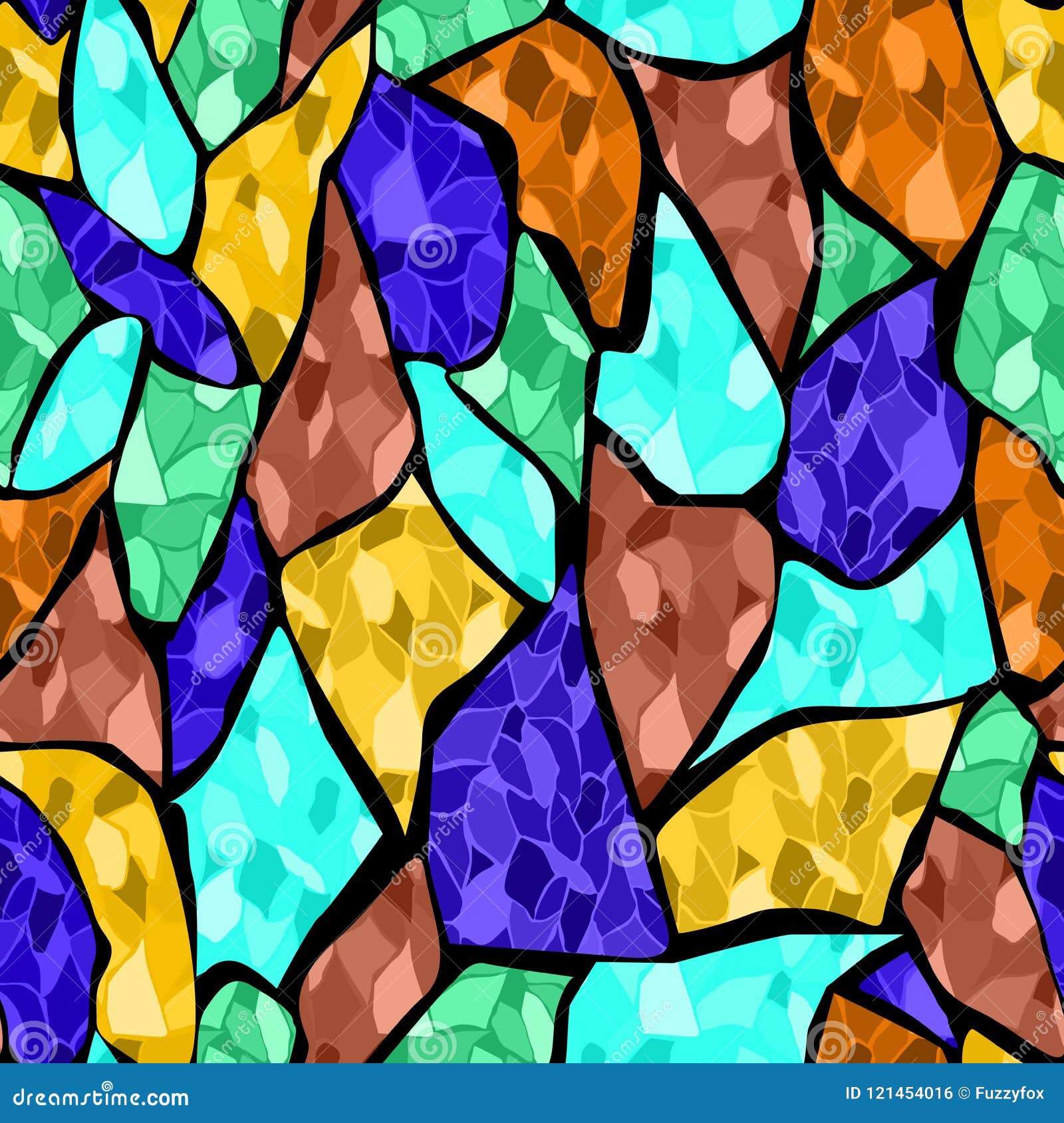 Seamless Mosaic Glass Broken Tile Pattern Stock Illustration ...