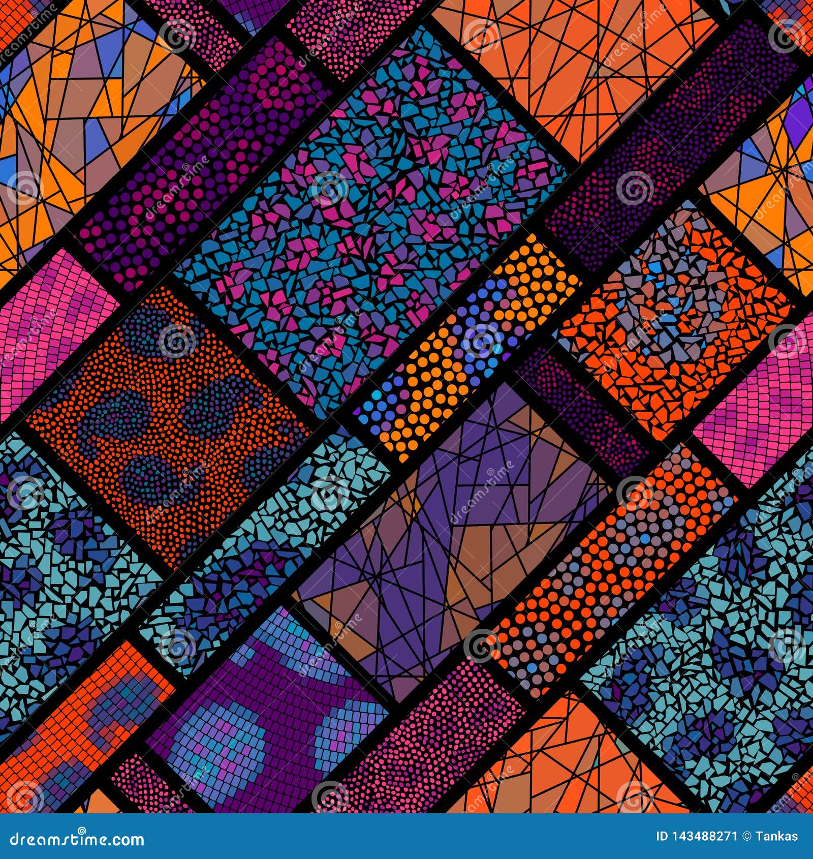 Seamless mosaic pattern stock vector. Illustration of masonry - 143488271