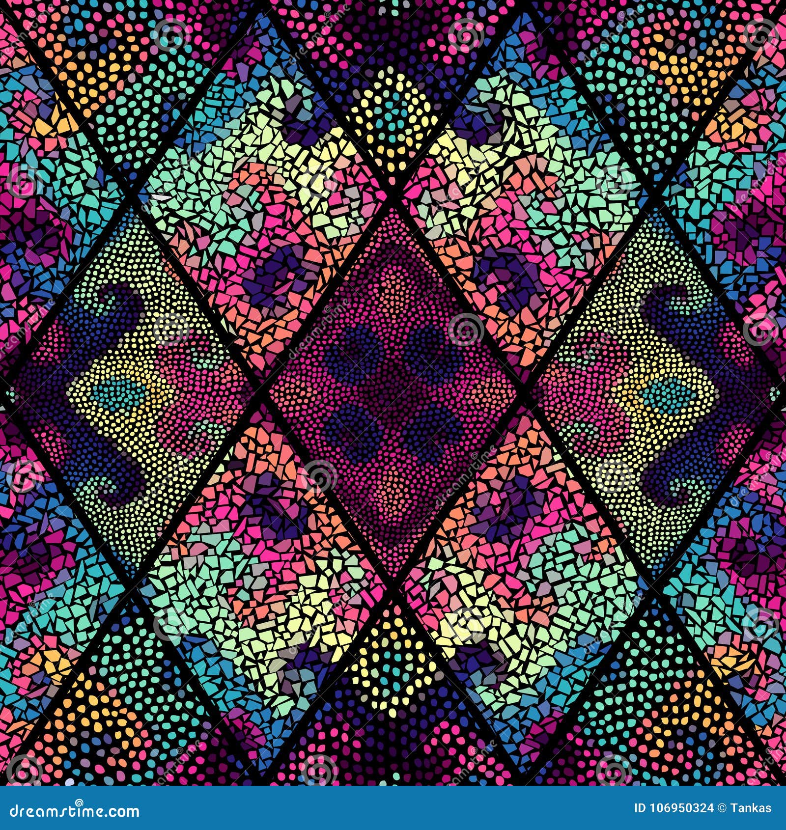 Seamless mosaic pattern stock vector. Illustration of light - 106950324