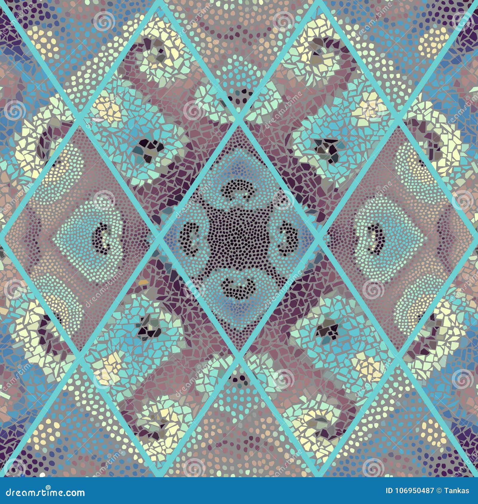 Seamless mosaic pattern stock vector. Illustration of decor - 106950487