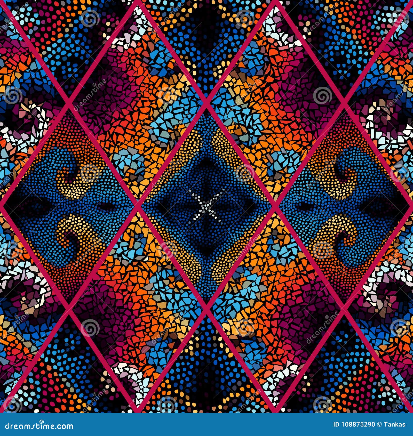 Seamless mosaic pattern stock vector. Illustration of decorative ...