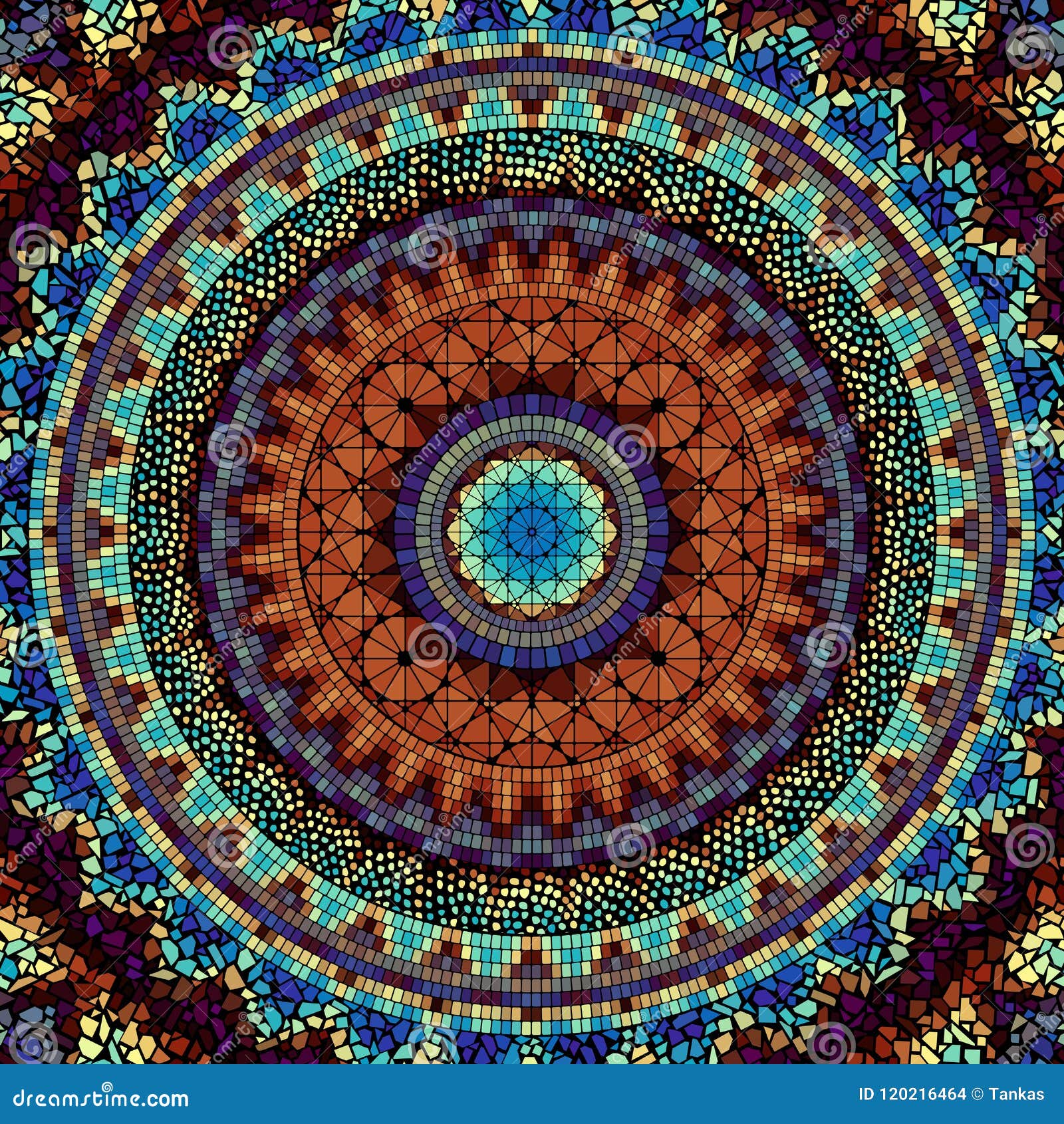 Seamless mosaic pattern stock vector. Illustration of patchwork - 120216464