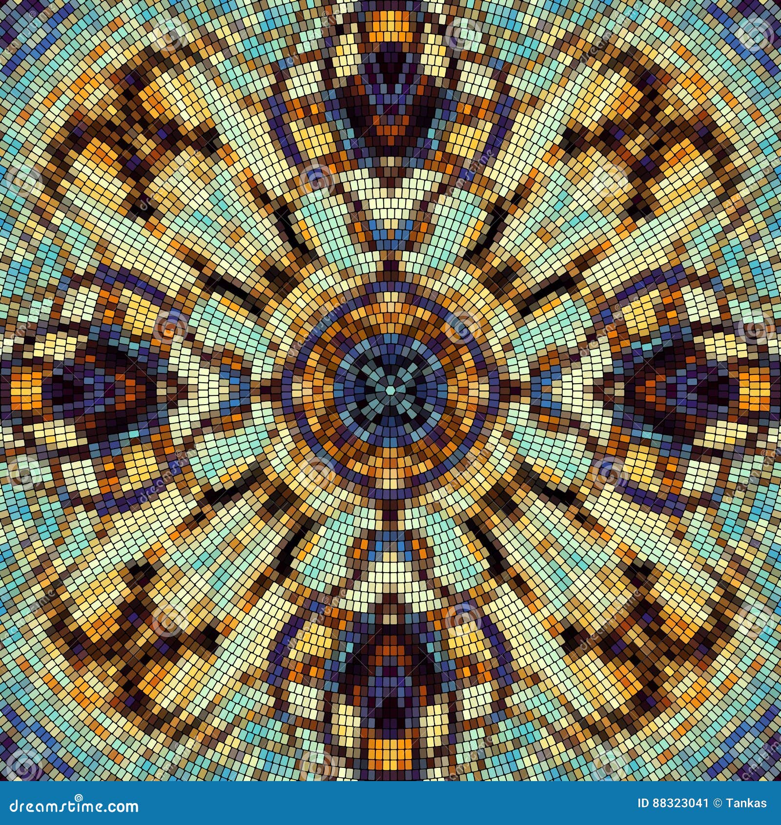 Seamless mosaic pattern stock vector. Illustration of indian - 88323041